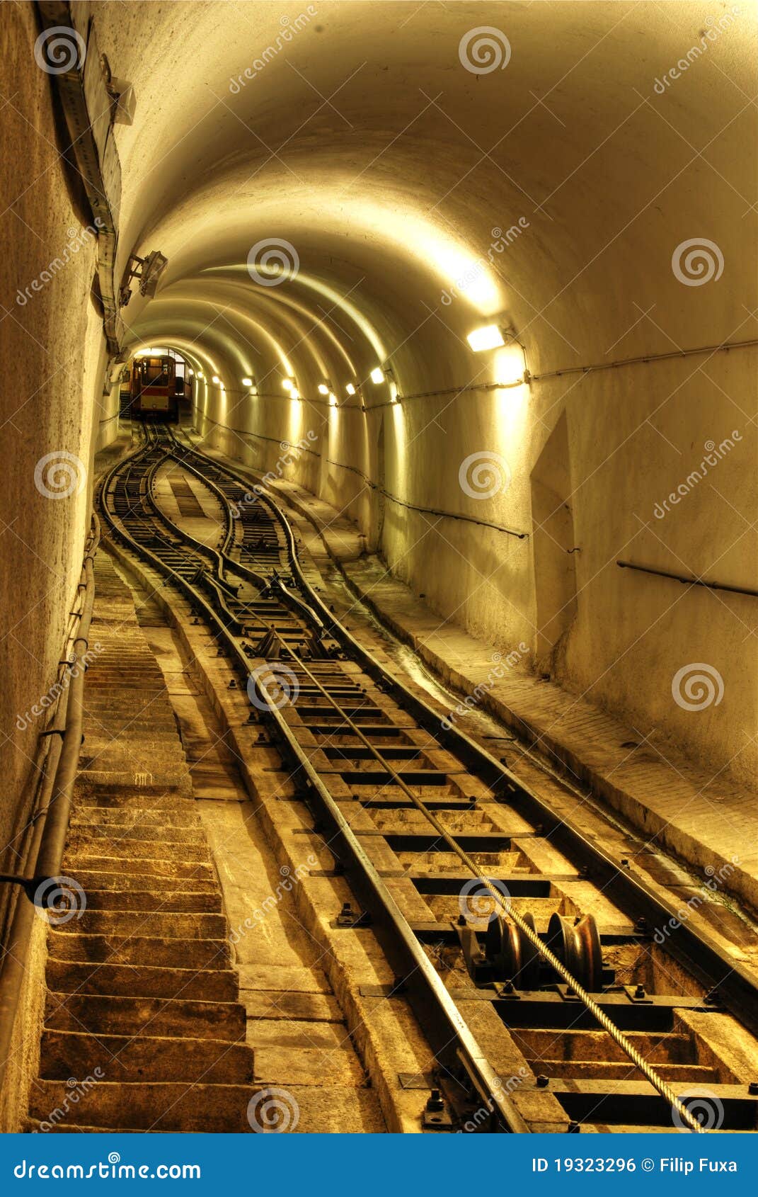 Tunnel with the train stock photo. Image of funicular - 19323296