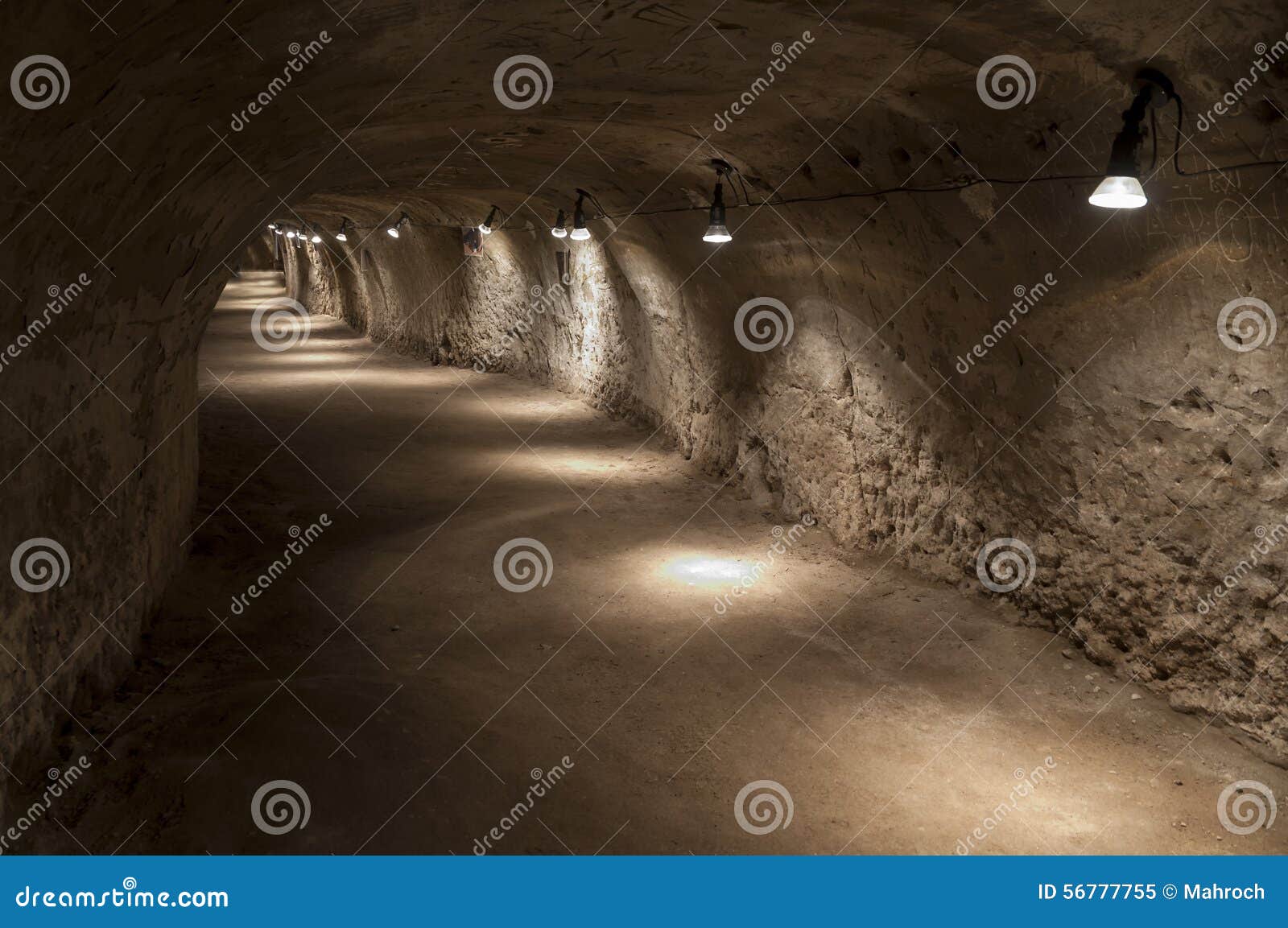 Tunnel in Tuff - Rock Made of Volcanic Ash Stock Image - Image of ...