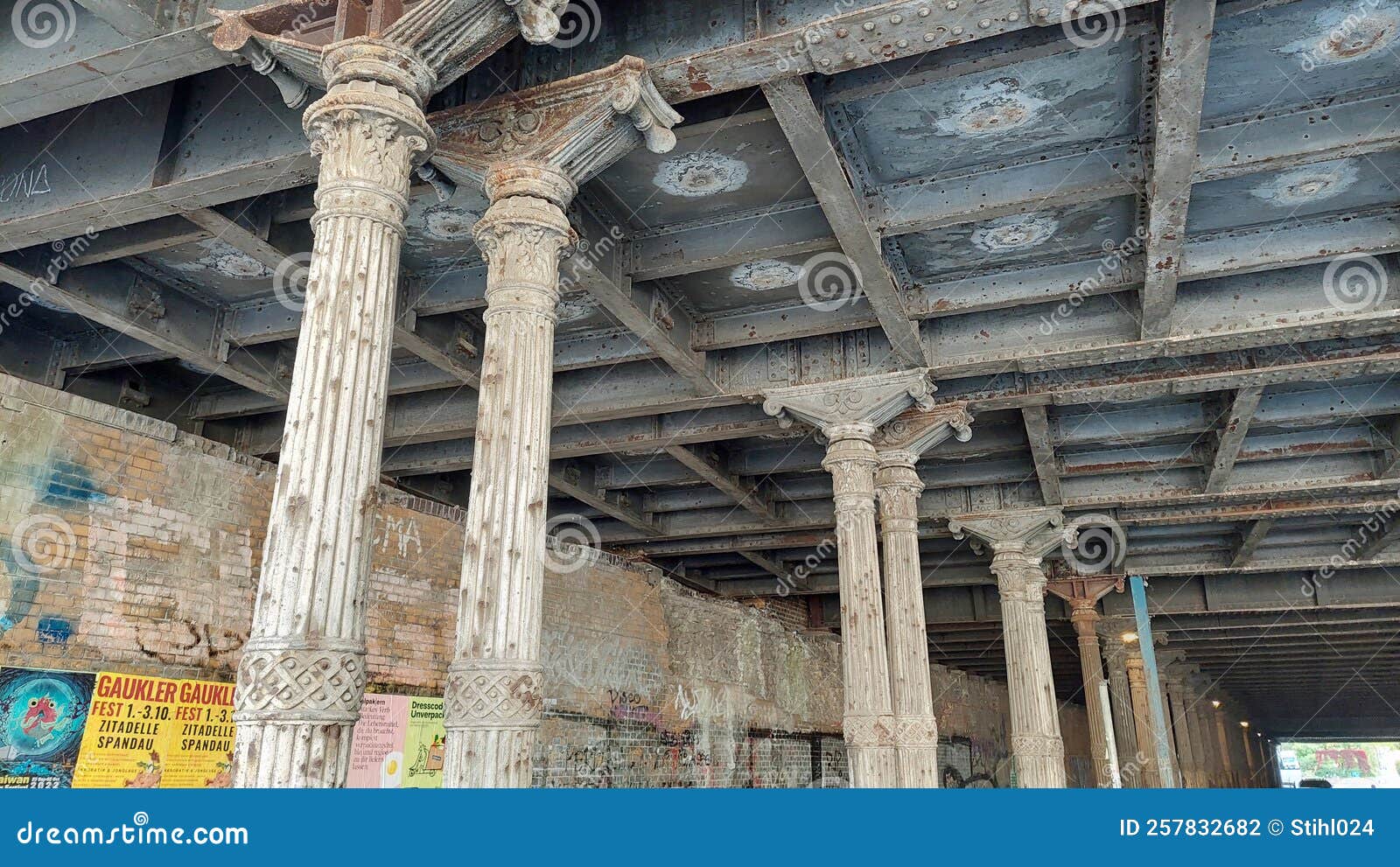 Tunnel Under Bridge with Cast Iron Columns Editorial Photography ...