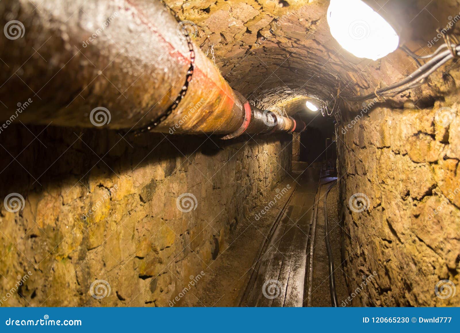 Tunnel in underground mine stock photo. Image of interior - 120665230