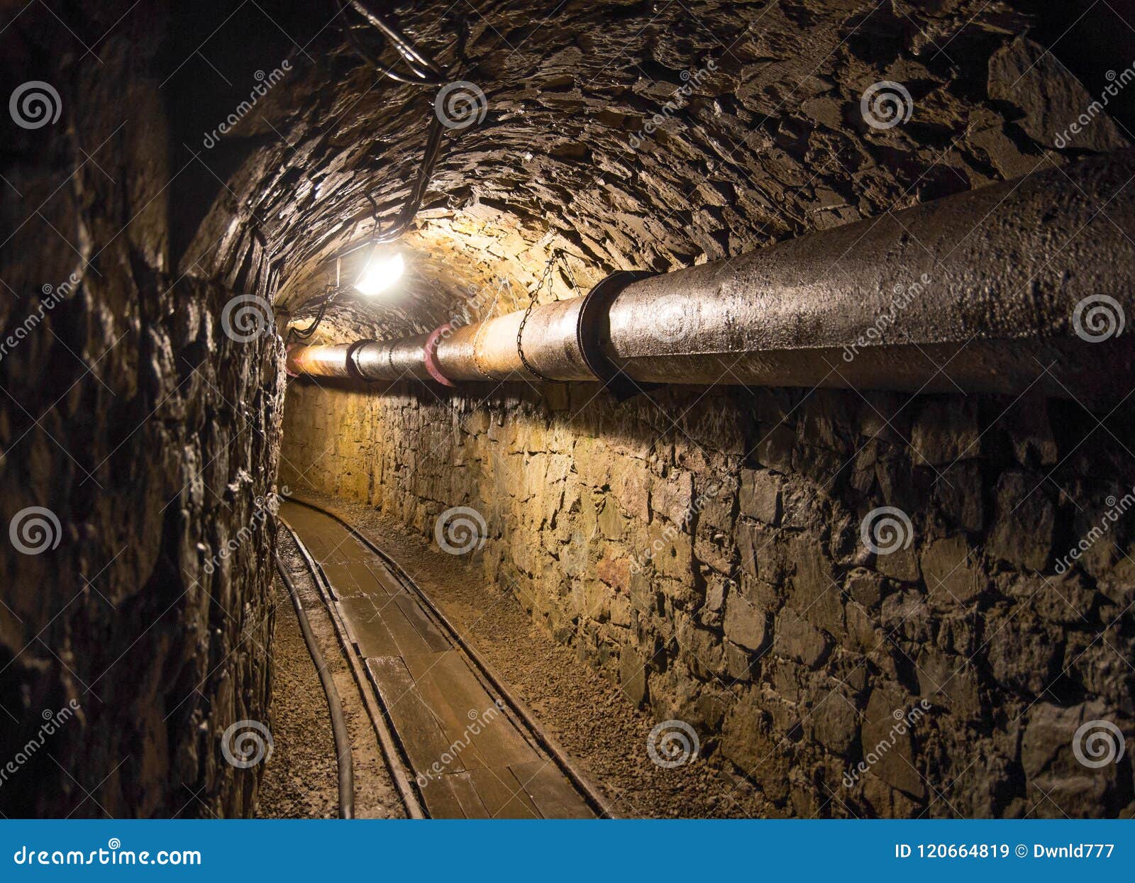 Tunnel in underground mine stock image. Image of tunnel - 120664819