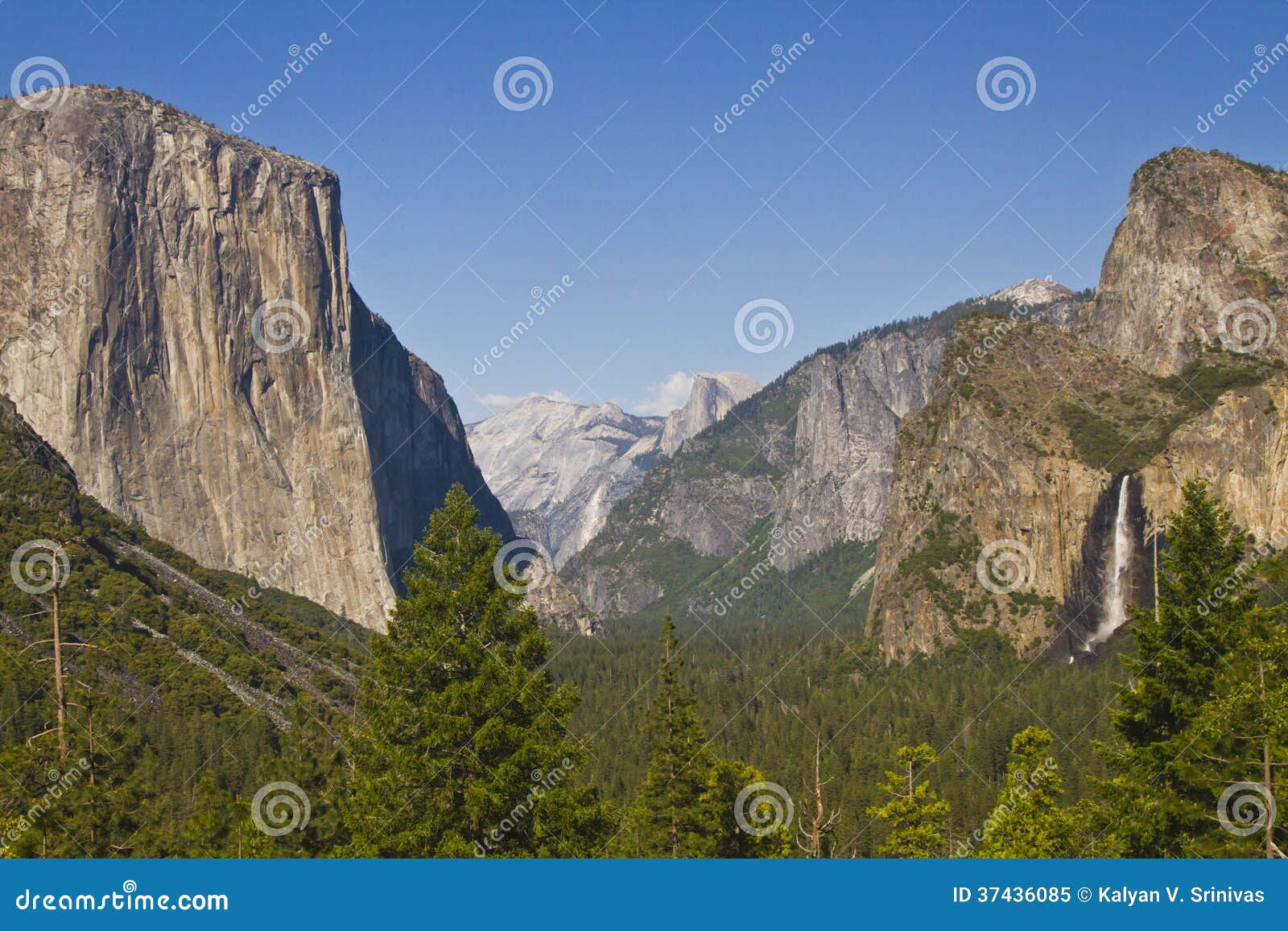 Yosemite Tunnel View stock image. Image of dome, falls - 37436085