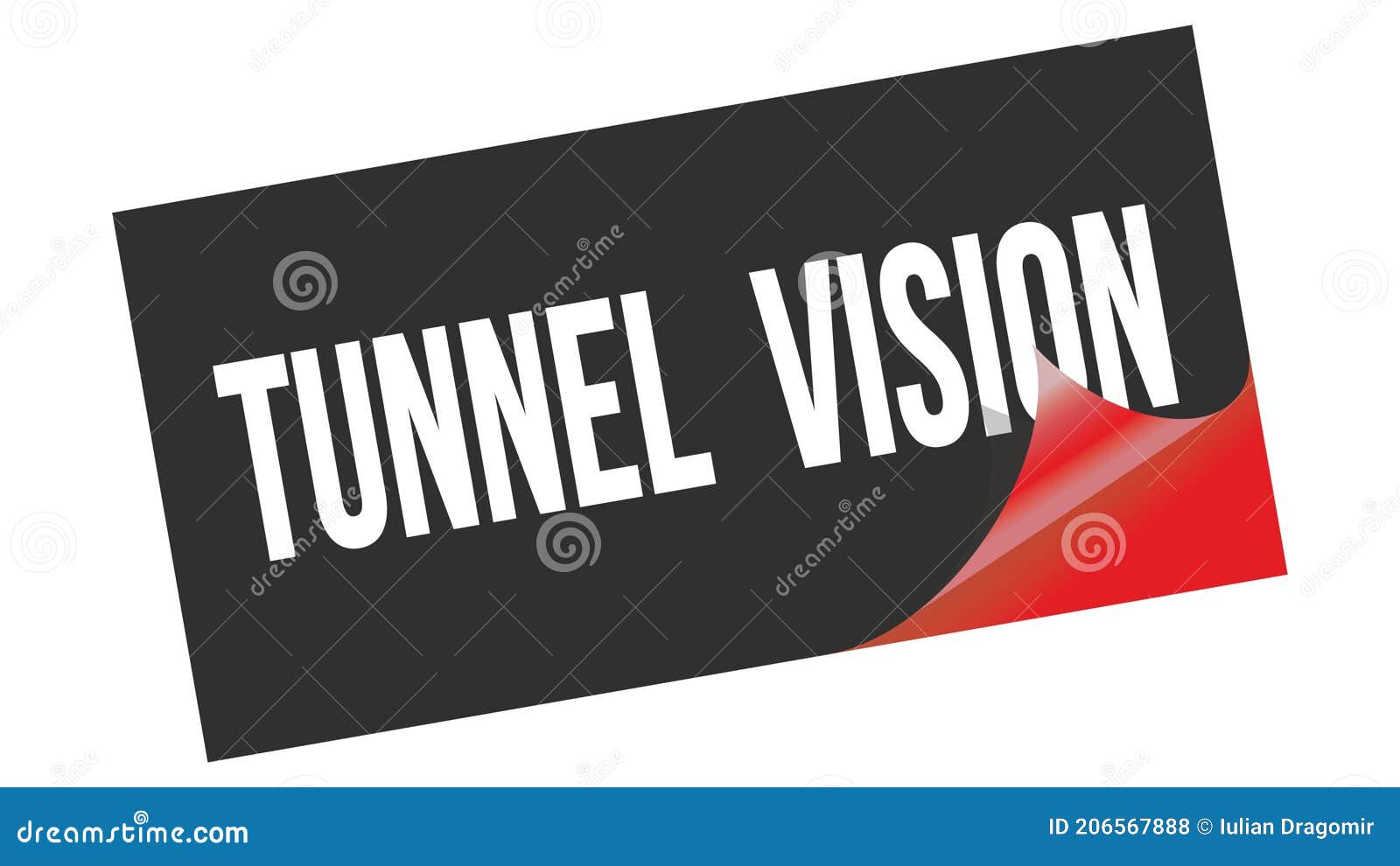 TUNNEL VISION Text on Black Red Sticker Stamp Stock Illustration ...