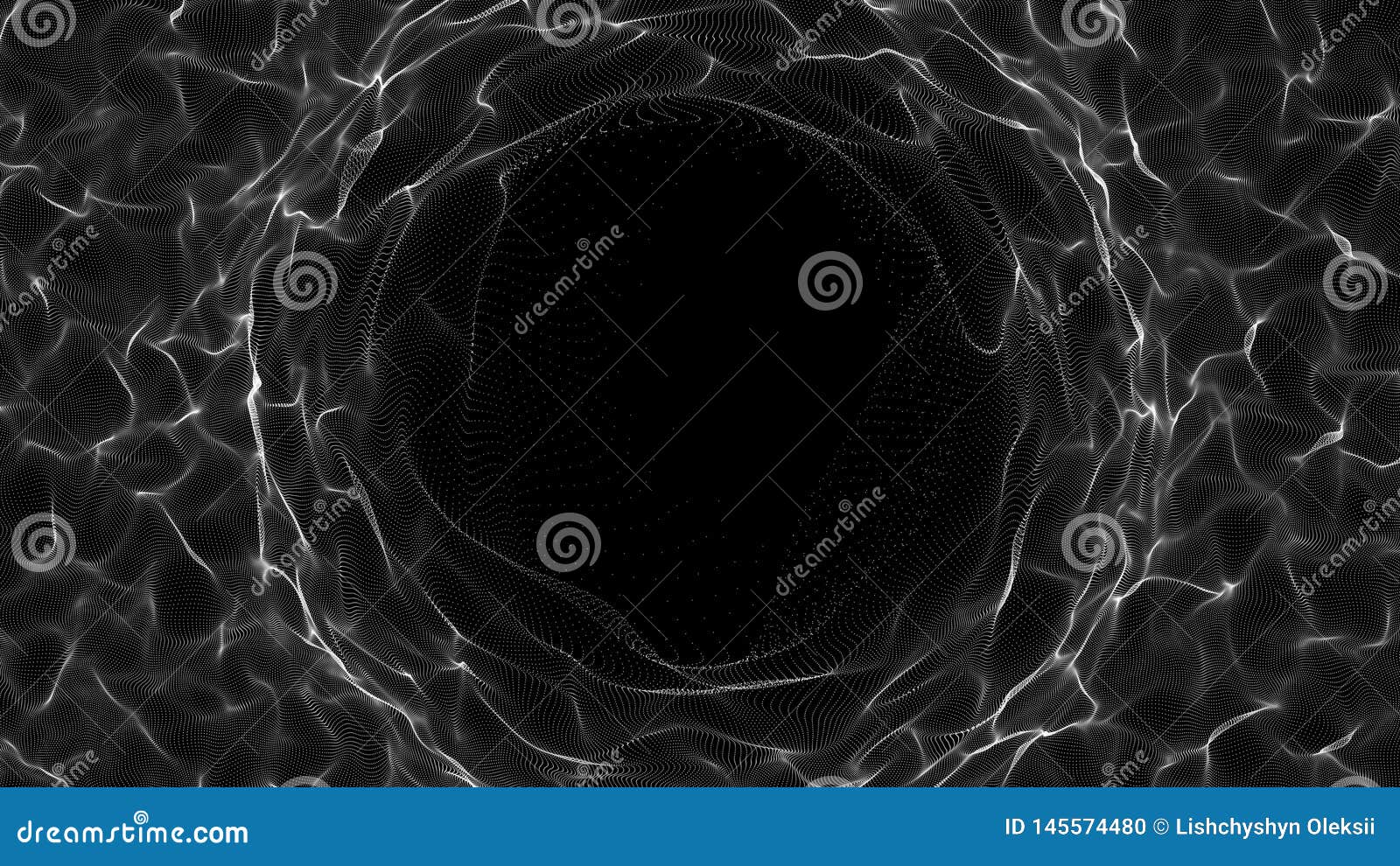Tunnel or Wormhole. Abstract Sphere, Consisting of Points. Space-time ...