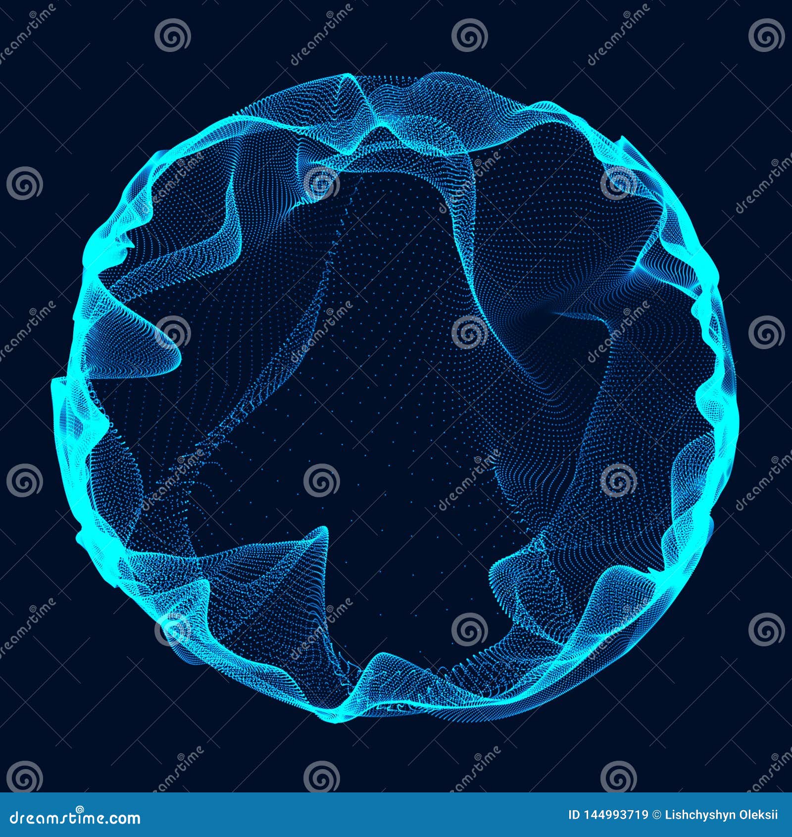 Tunnel or Wormhole. Abstract Sphere, Consisting of Points. Space-time ...