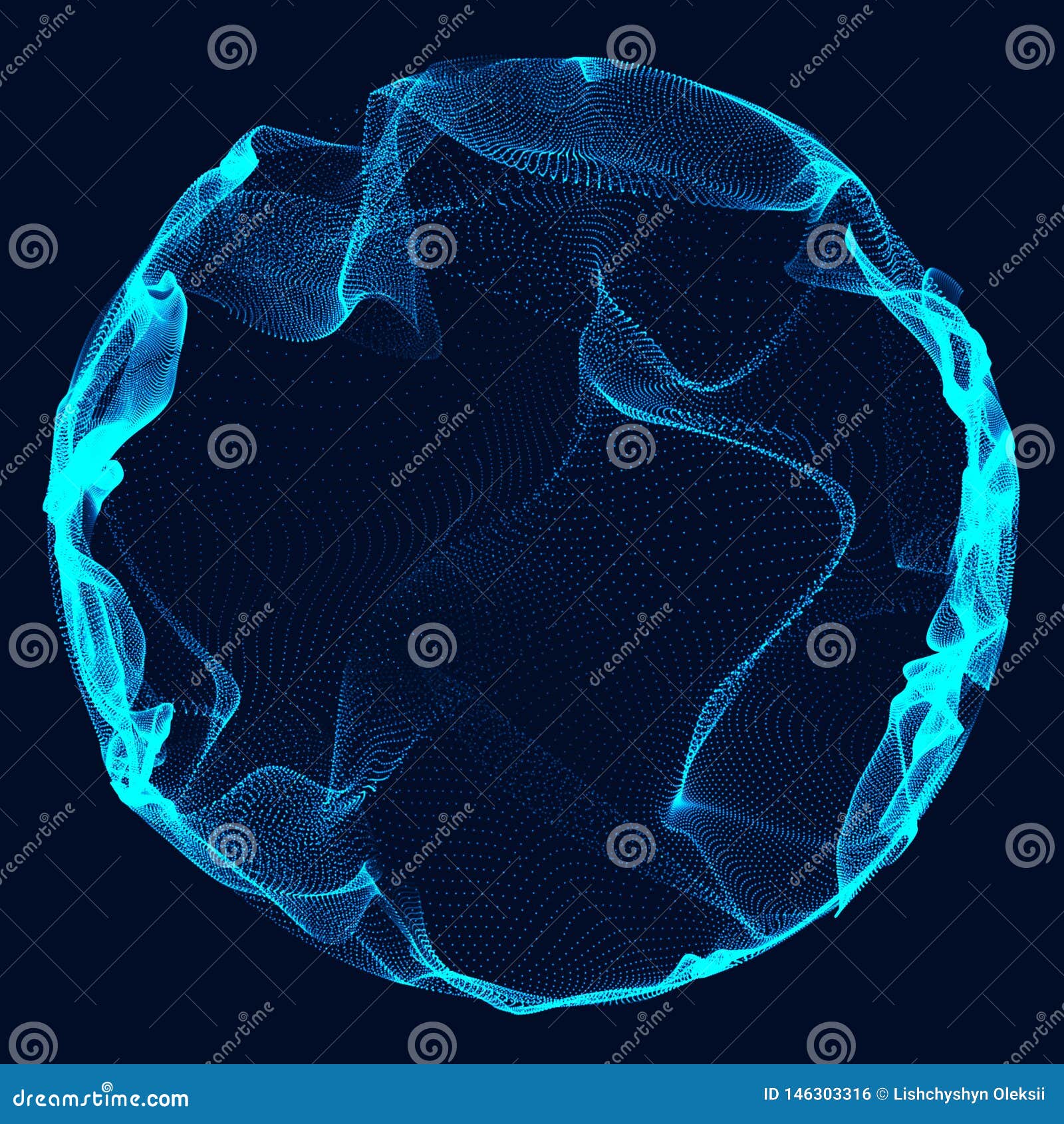 Tunnel or Wormhole. Abstract Sphere, Consisting of Points. Space-time ...
