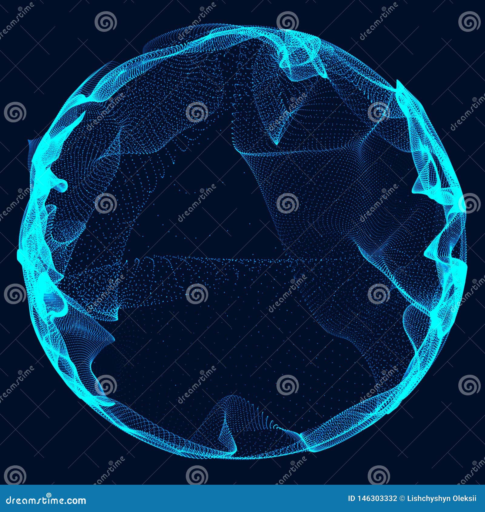 Tunnel or Wormhole. Abstract Sphere, Consisting of Points. Space-time ...