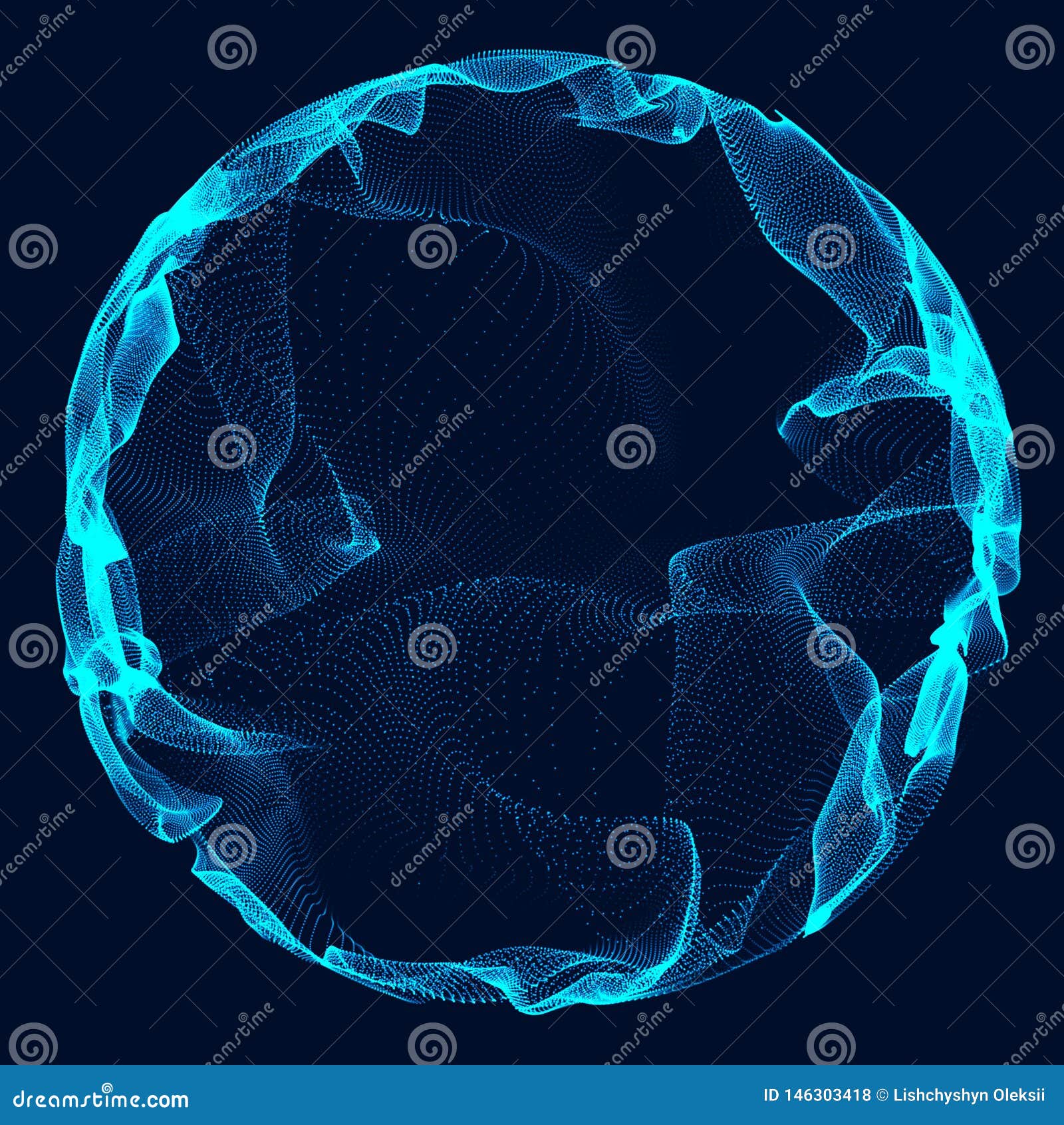 Tunnel or Wormhole. Abstract Sphere, Consisting of Points. Space-time ...