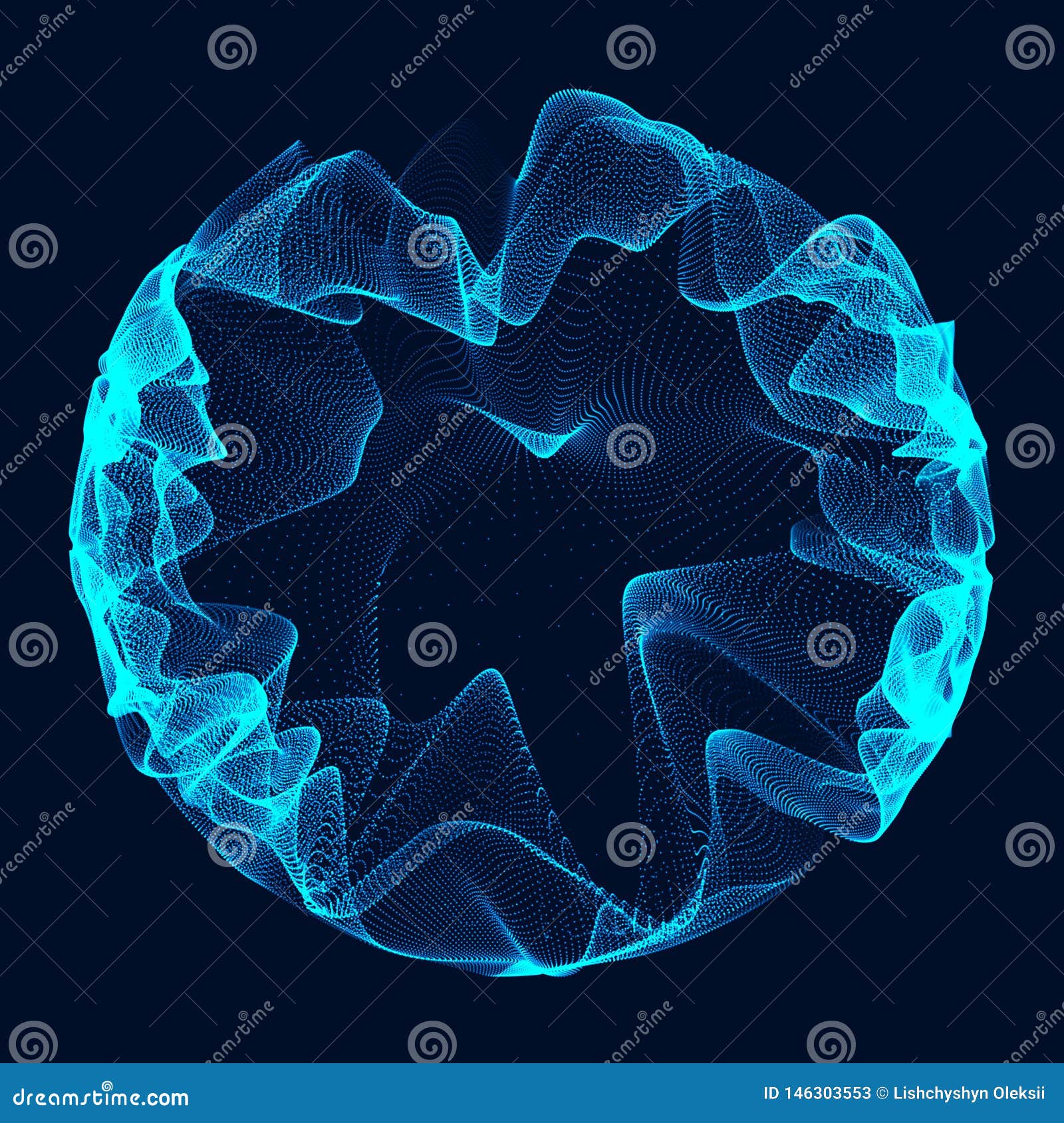 Tunnel or Wormhole. Abstract Sphere, Consisting of Points. Space-time ...