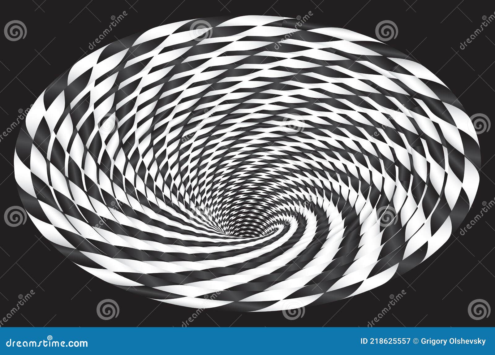 Tunnel or Wormhole. Optical Illusion. Digital Wireframe Tunnel ...