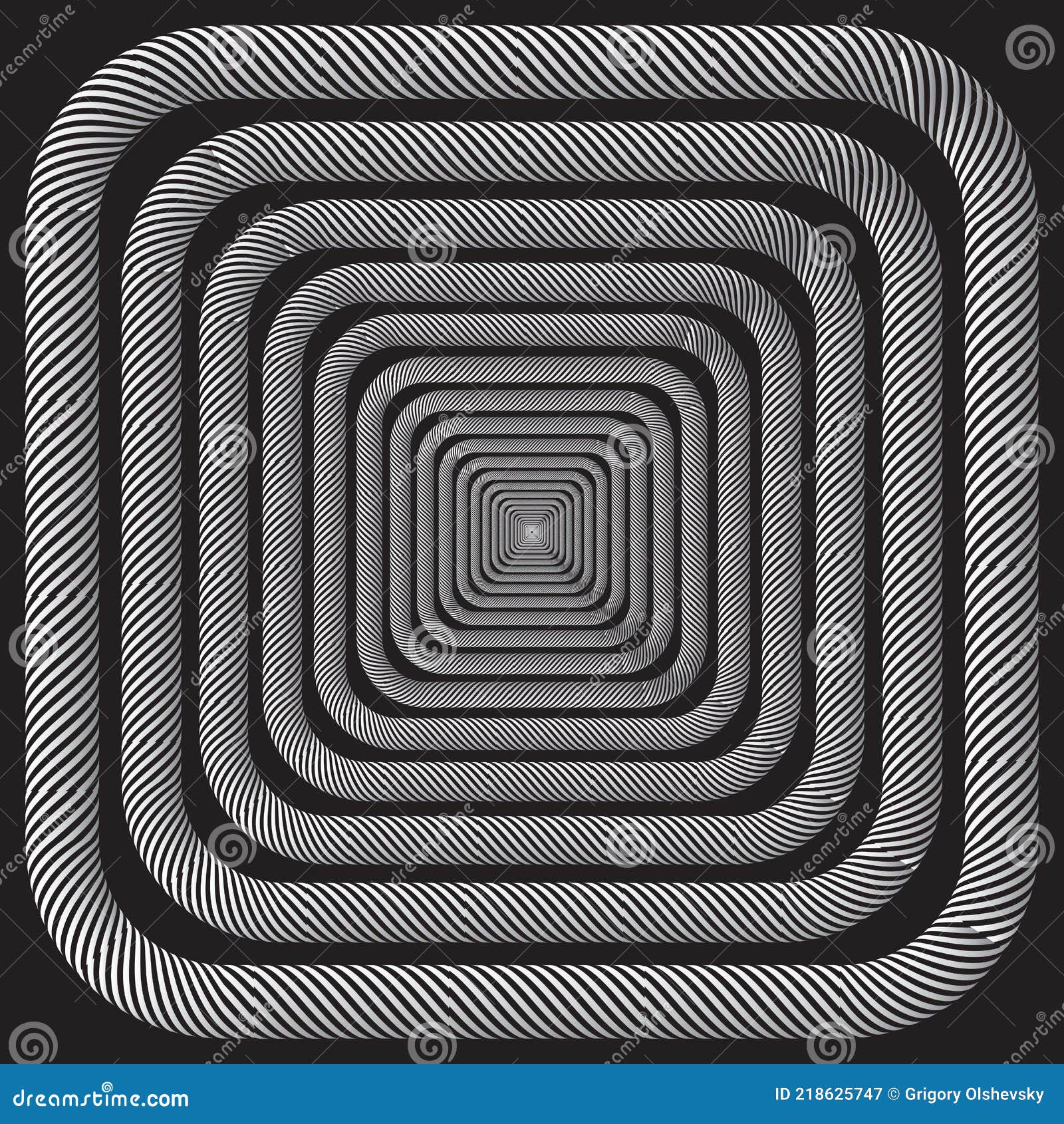 Tunnel or Wormhole. Optical Illusion. Digital Wireframe Tunnel ...