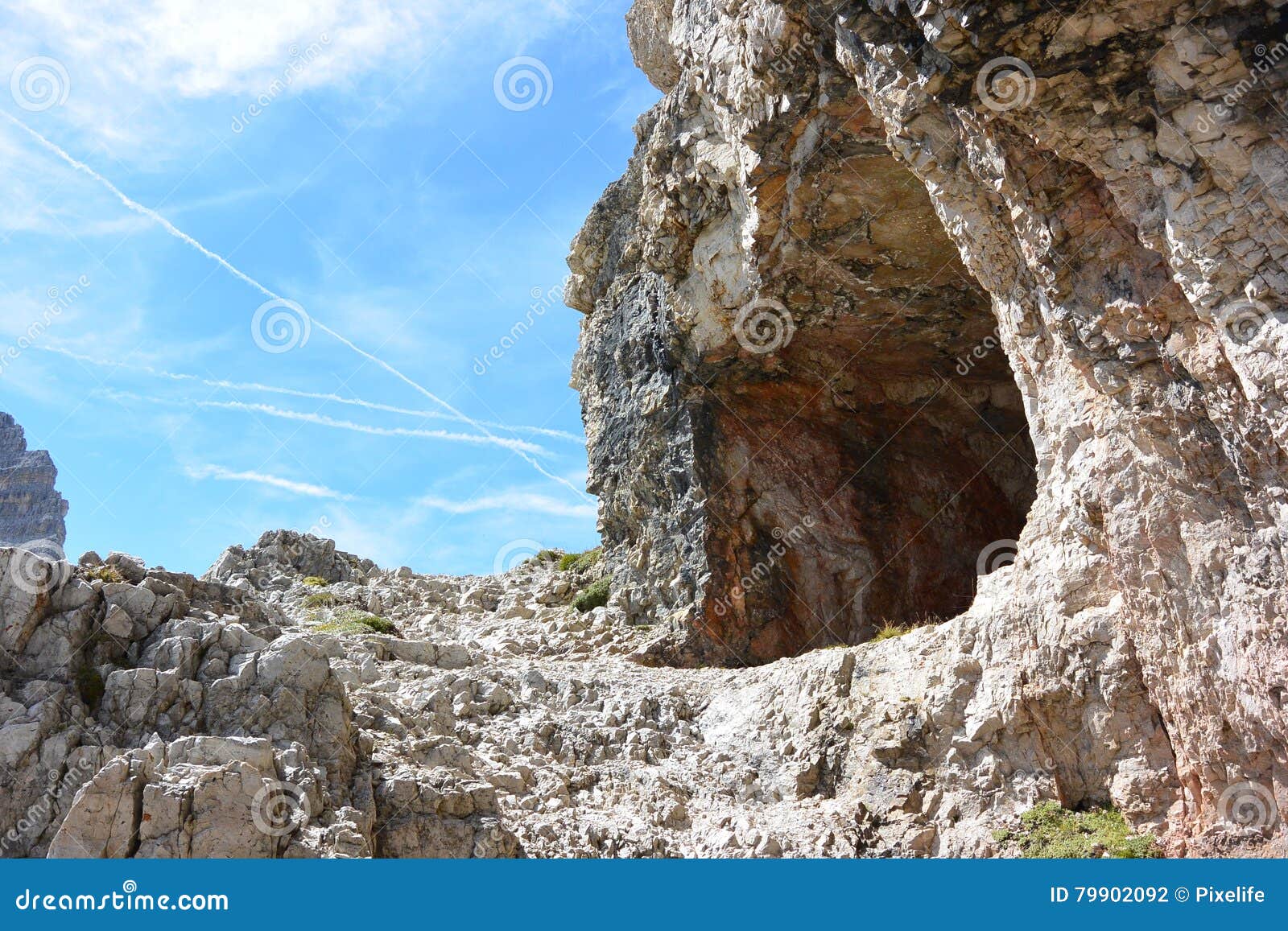 Tunnels in the rock stock photo. Image of pass, blue - 79902092