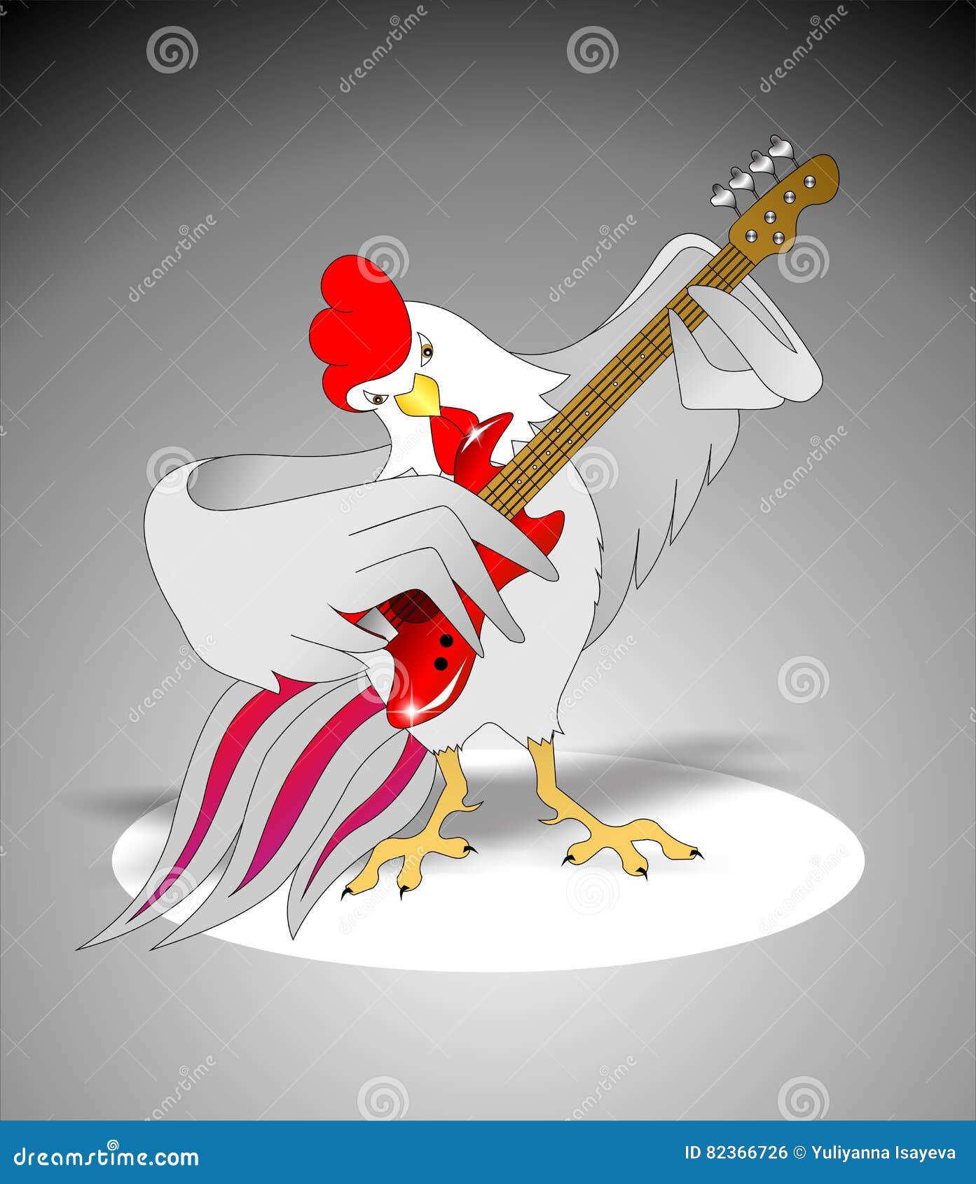 Tupp med en gitarr vektor illustrationer. Illustration av tecknad ...