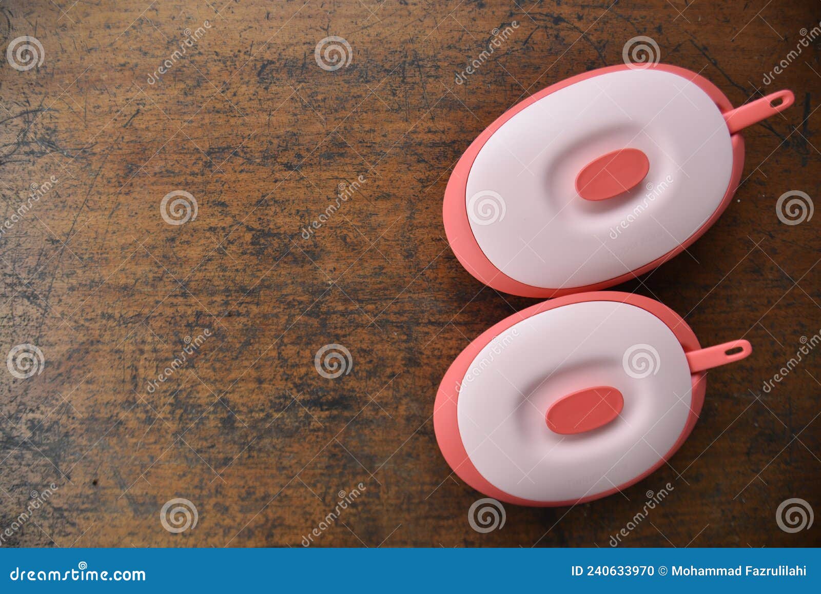 Tupperware Serving Set With Wood Table Background Royalty-Free Stock ...