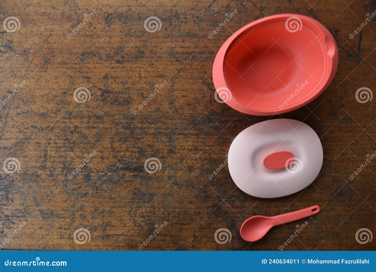 Tupperware Serving Set With Wood Table Background Royalty-Free Stock ...