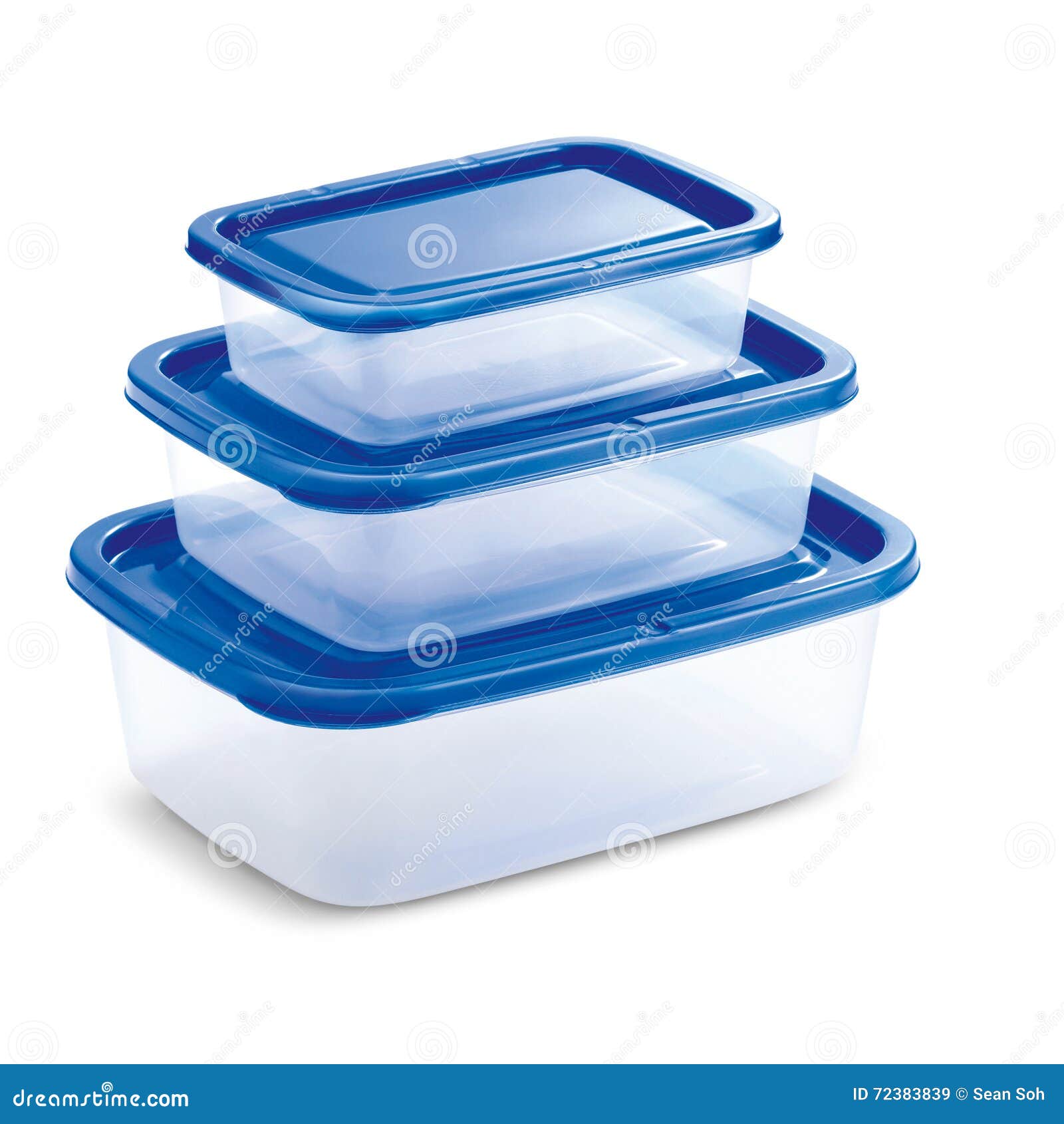 Tupperware Transparente Con La Cubierta Azul Imagen de archivo - Imagen ...