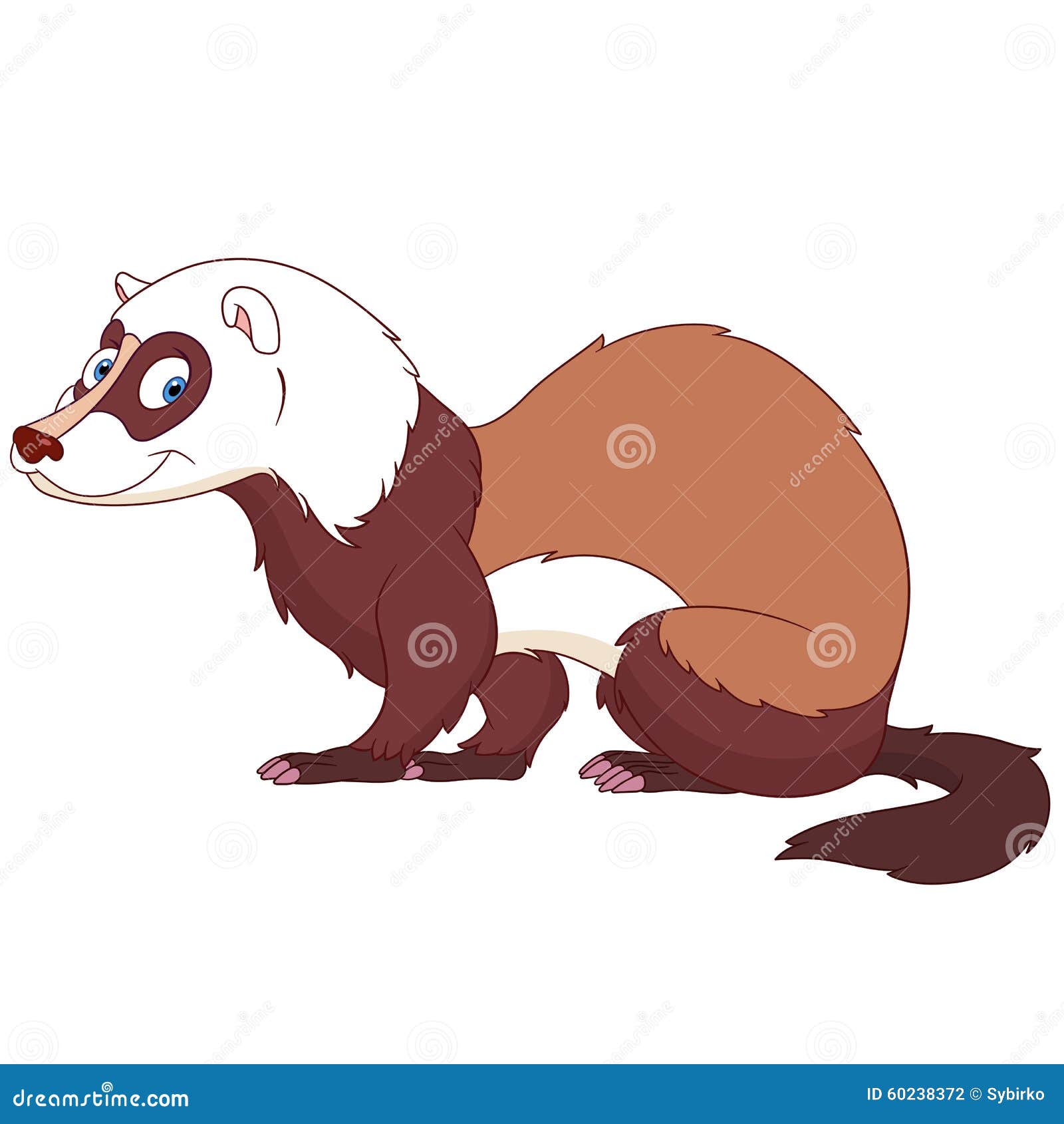 Turón lindo ilustración del vector. Ilustración de alegre - 60238372