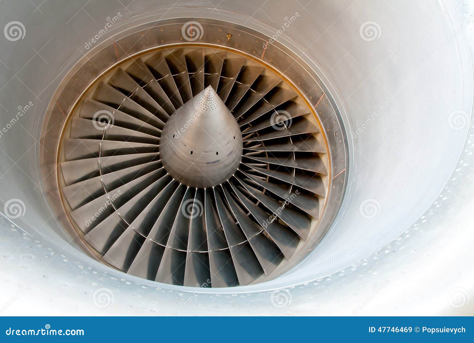 Turbine aero engine. stock image. Image of intake, blades - 47746469