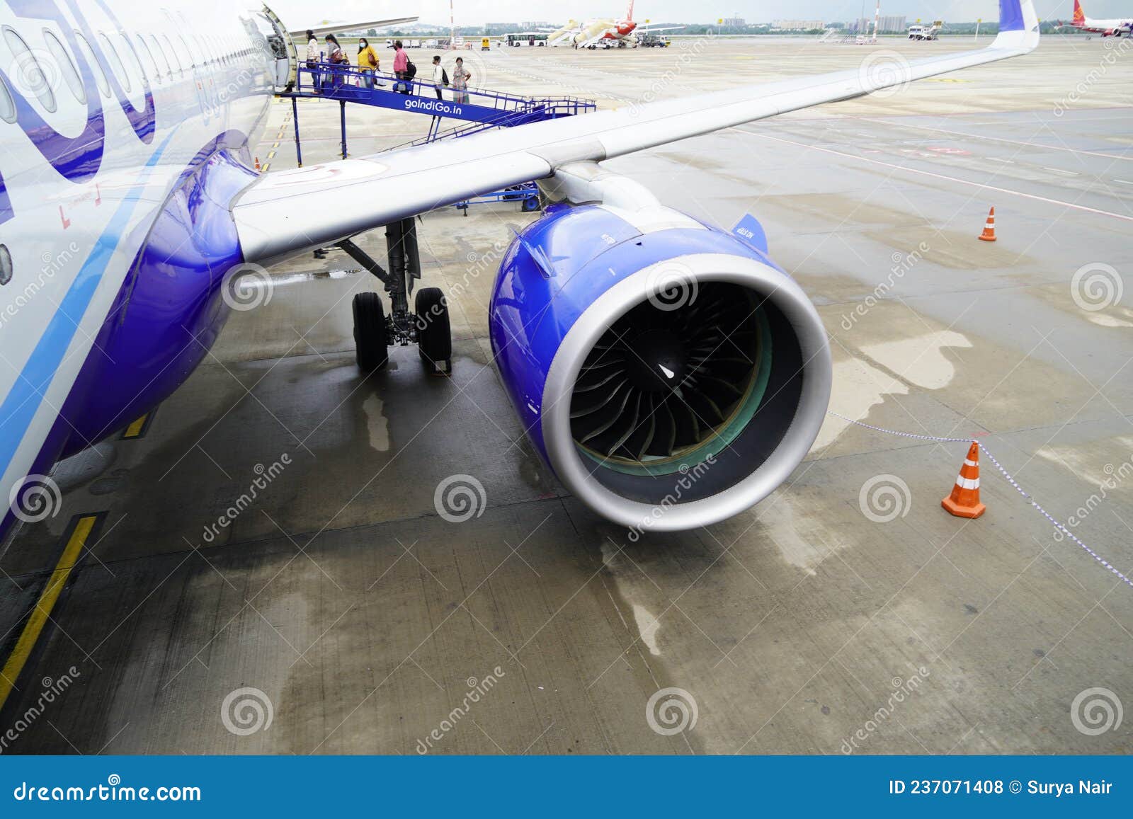 Turbine of Aircraft is Clearly Visible. Impeller and Front Elements ...