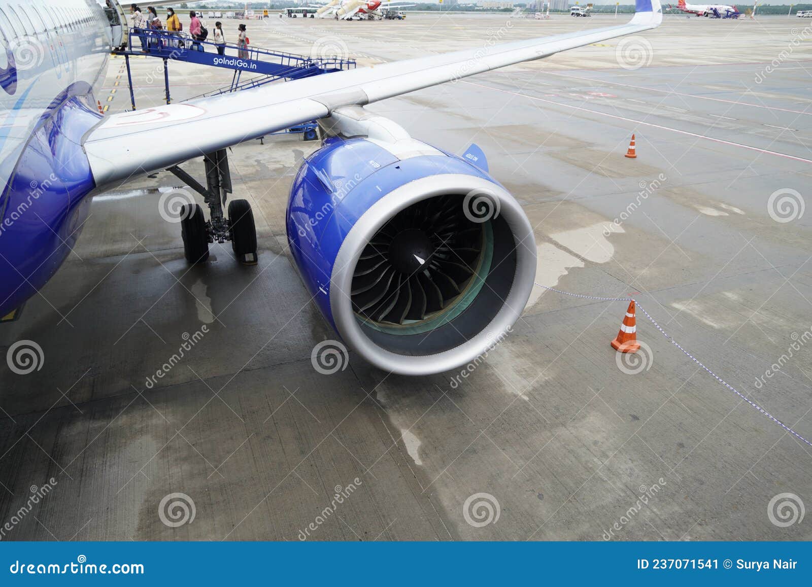 Turbine of Aircraft is Clearly Visible. Impeller and Front Elements ...