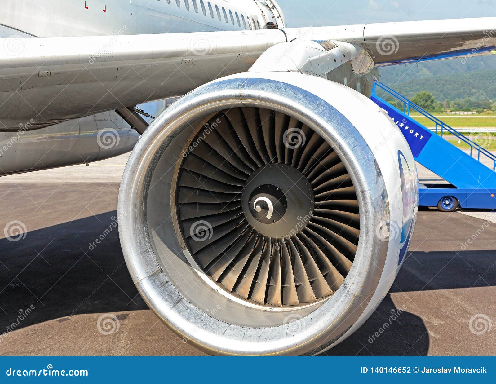 Turbine of aircraft engine stock photo. Image of aeroplane - 140146652