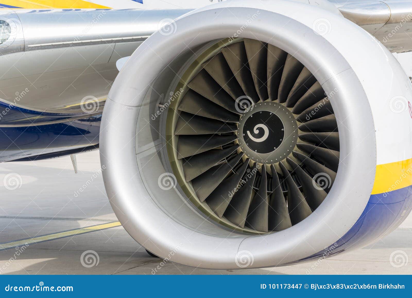 Turbine of an Airplane from the Front Stock Image - Image of technology ...