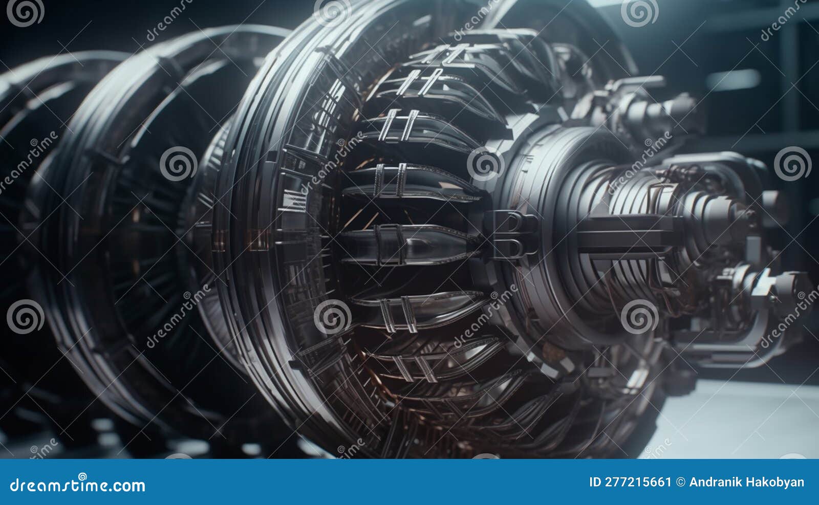 Turbine of Energy Power Generation. Generative Ai Stock Illustration ...
