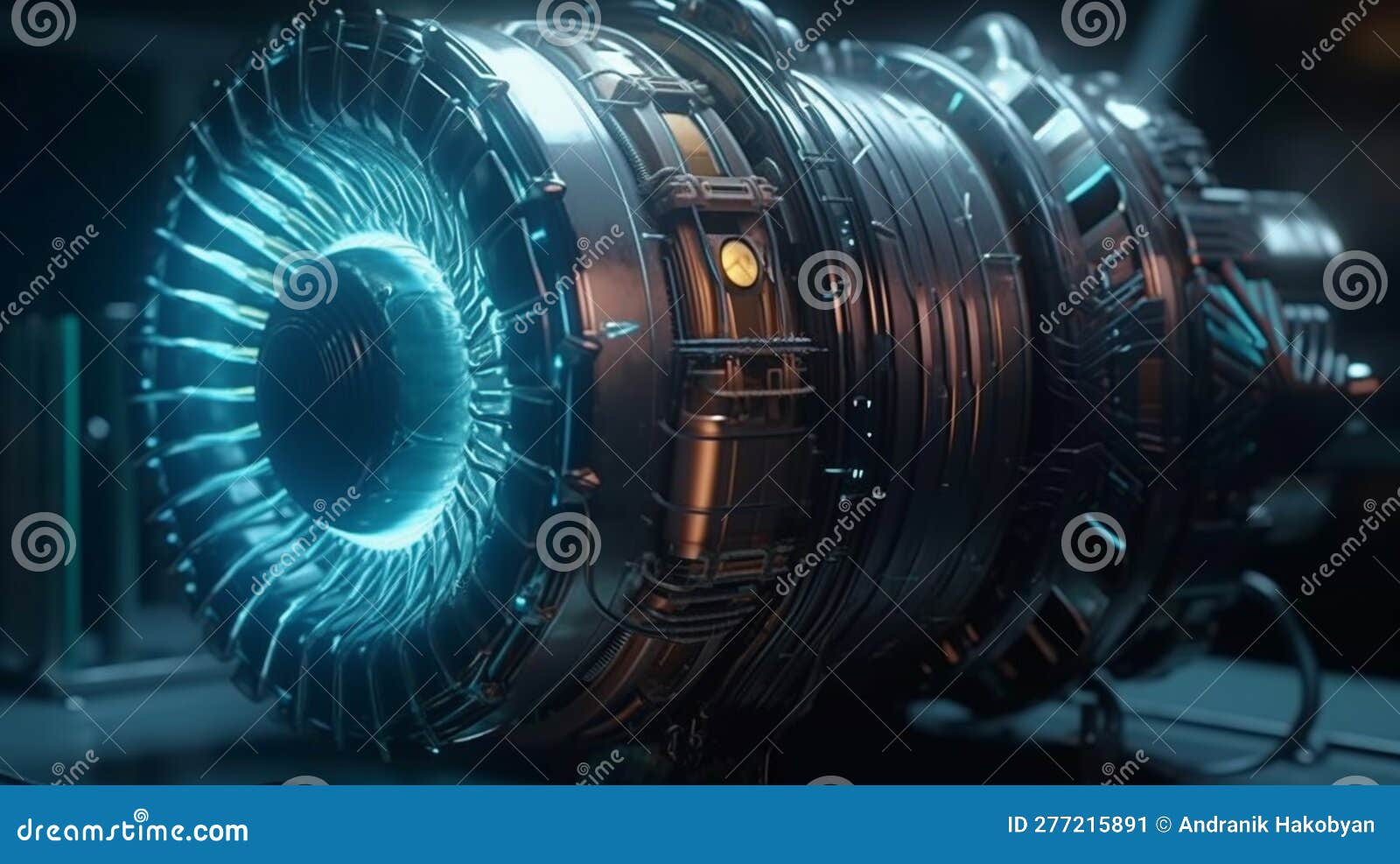 Turbine of Energy Power Generation. Generative Ai Stock Illustration ...