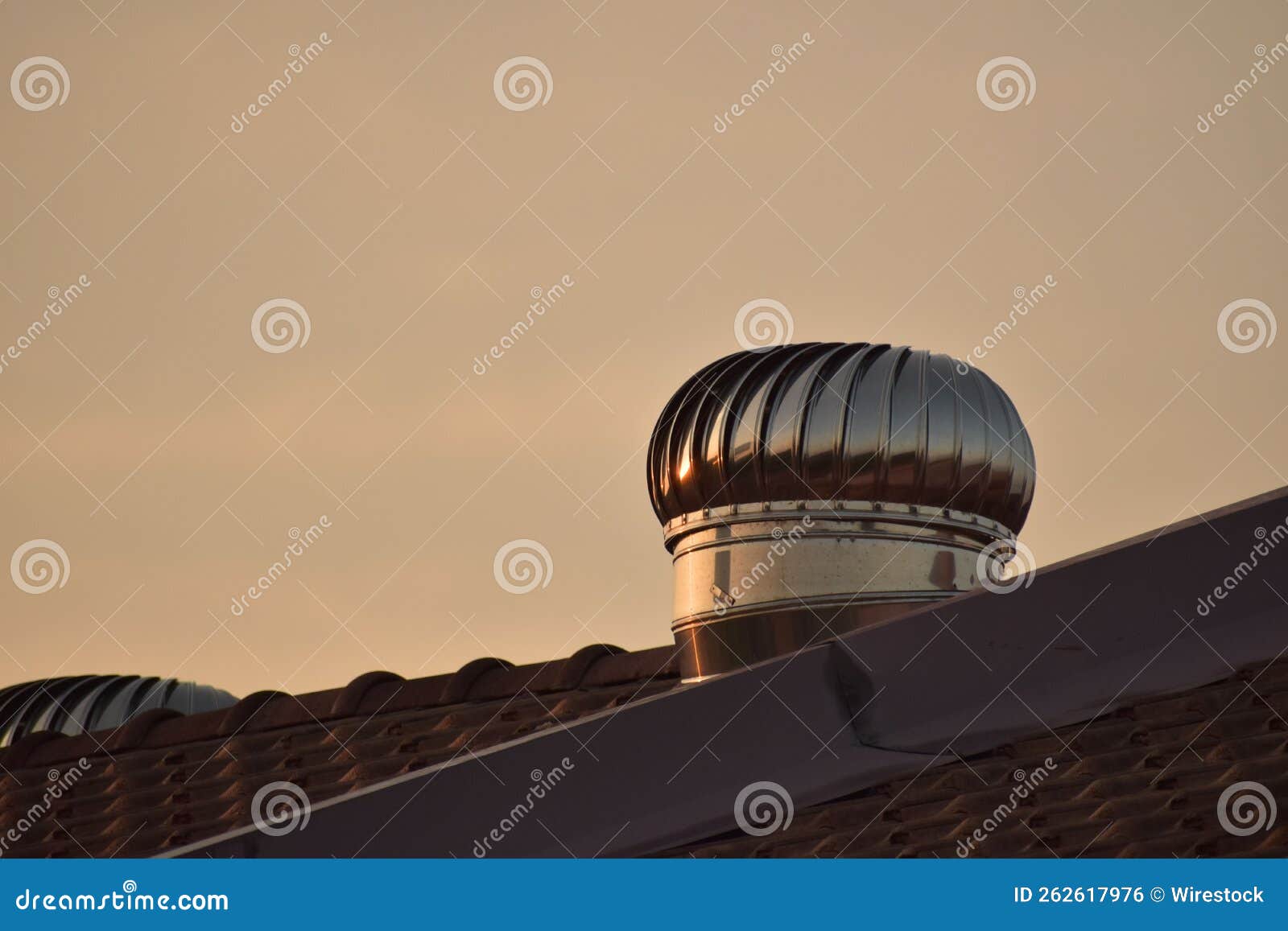 Turbine Ventilator on a Roof of a Building Stock Photo - Image of high ...