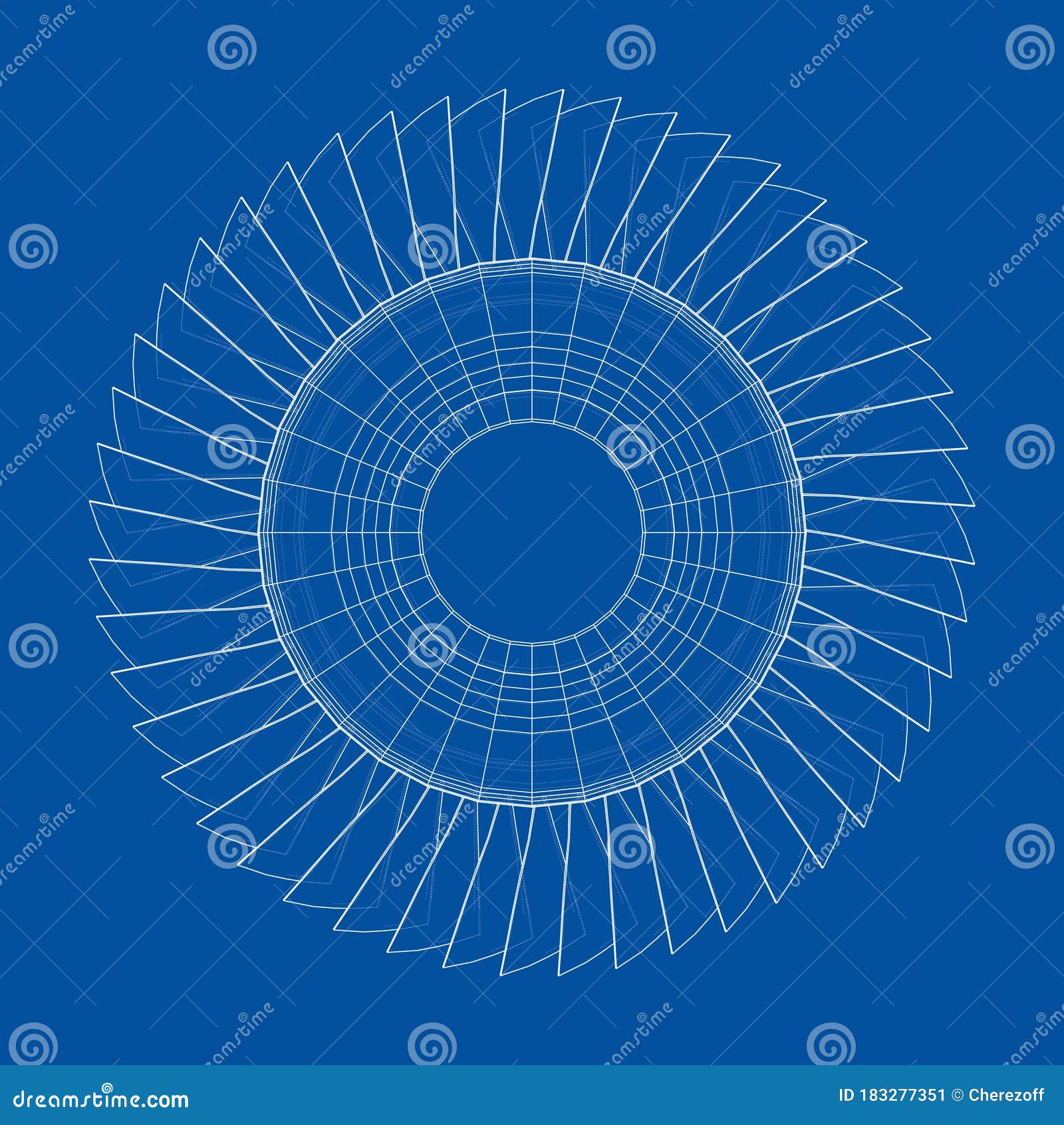 Turbine Wheel Concept Outline. Vector Stock Vector - Illustration of ...