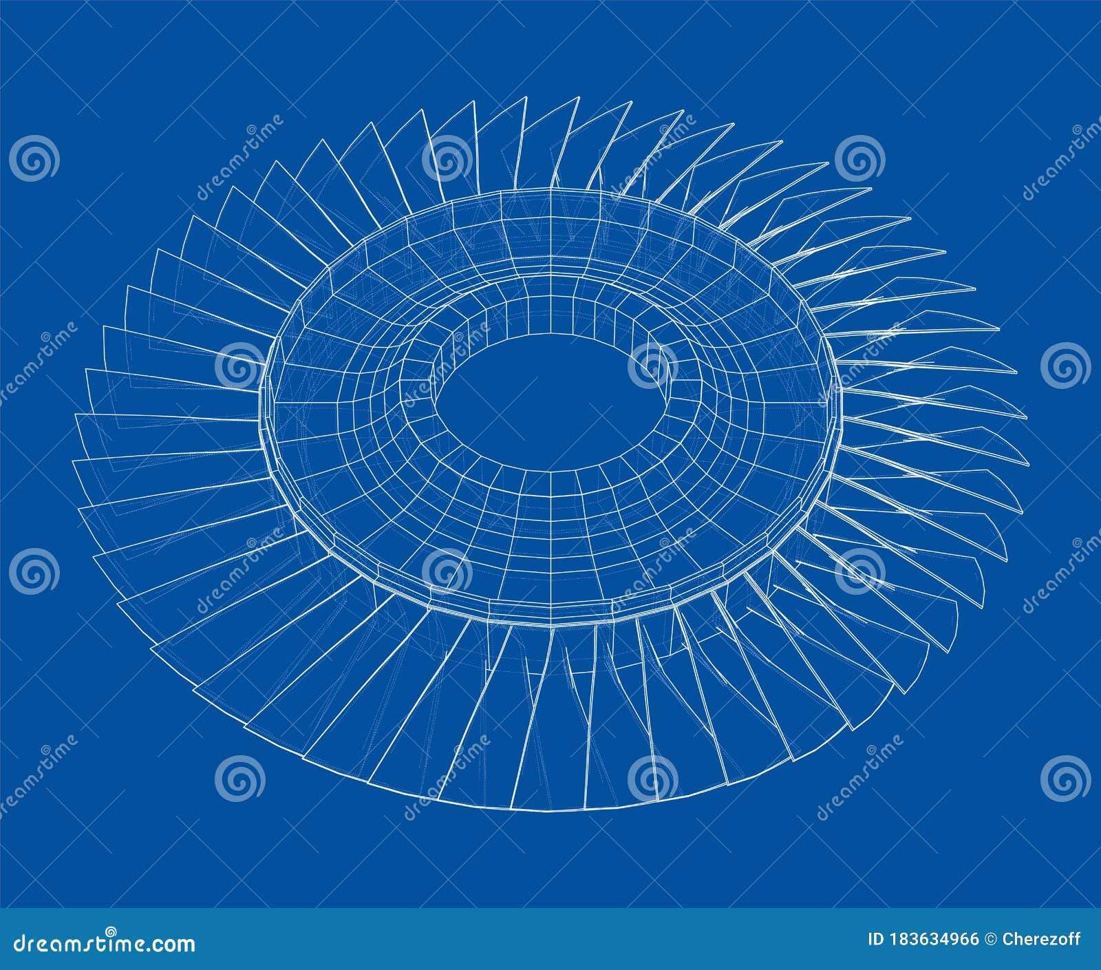Turbine Wheel Concept Outline. Vector Stock Vector - Illustration of ...