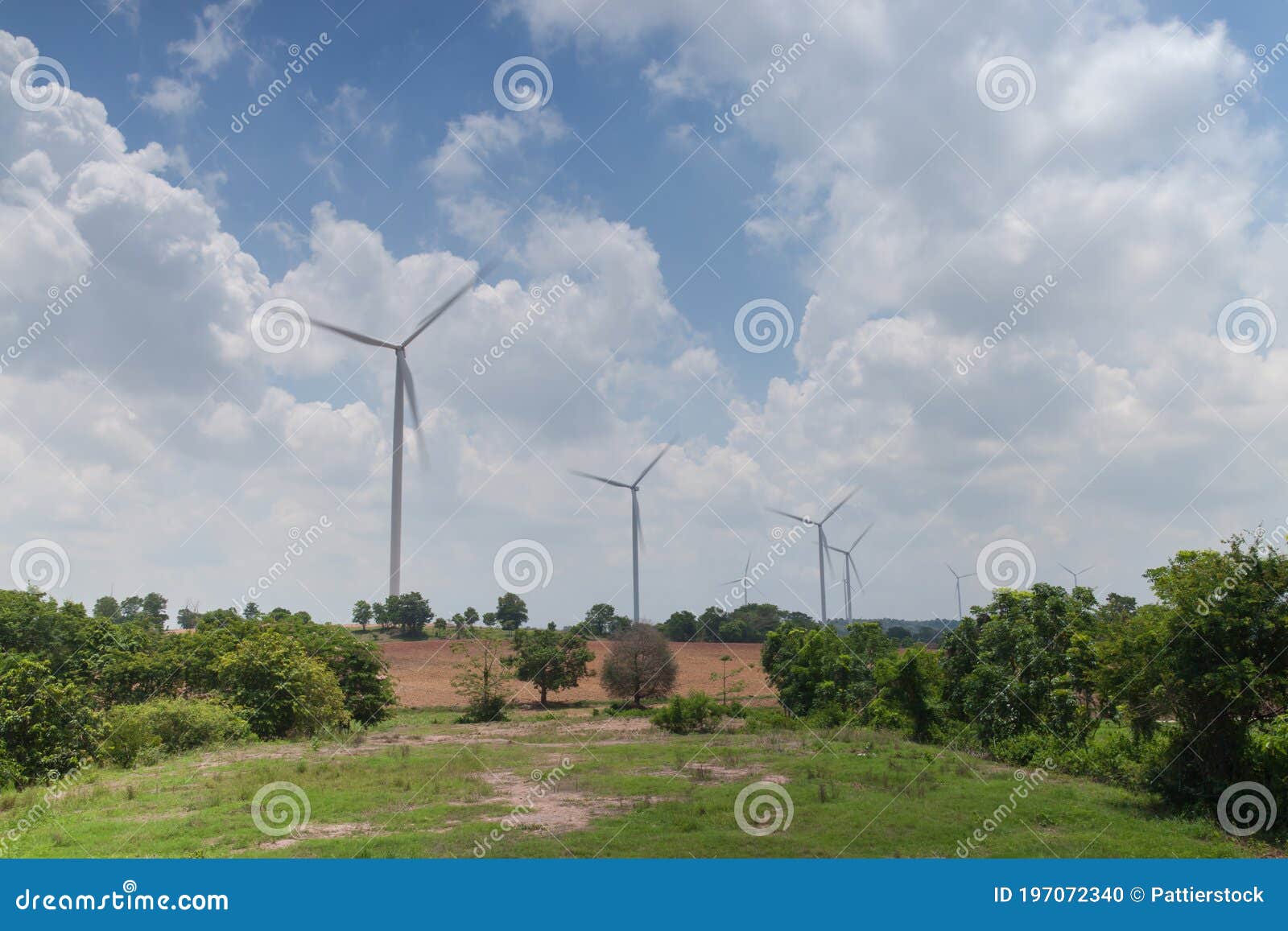 A Turbines of Solar Panels with Wind Stock Photo - Image of arrows ...