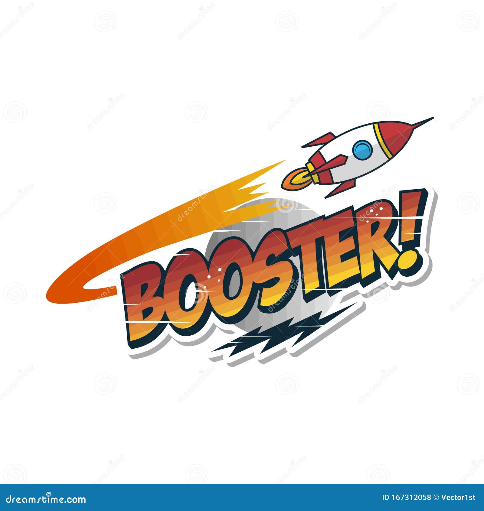 Sky Booster Rocket Logo Cartoon Vector | CartoonDealer.com #111475881