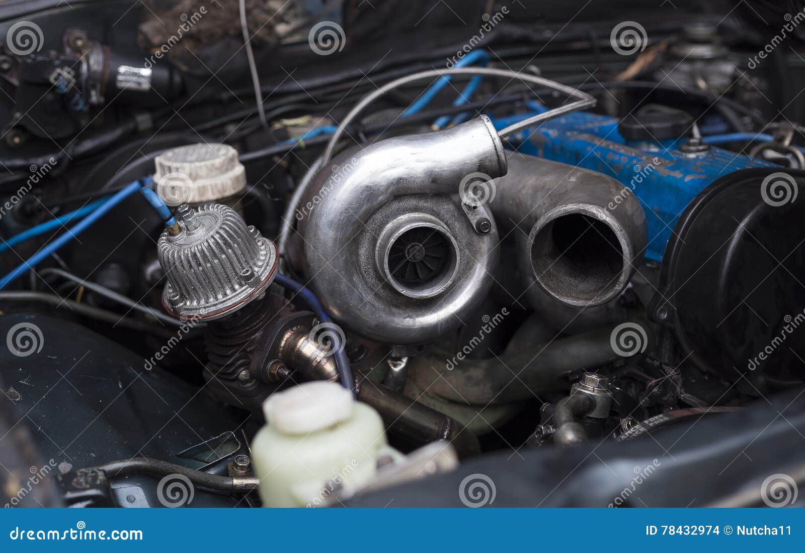 Turbo Charger on Car Engine Stock Photo - Image of pressure, automobile ...