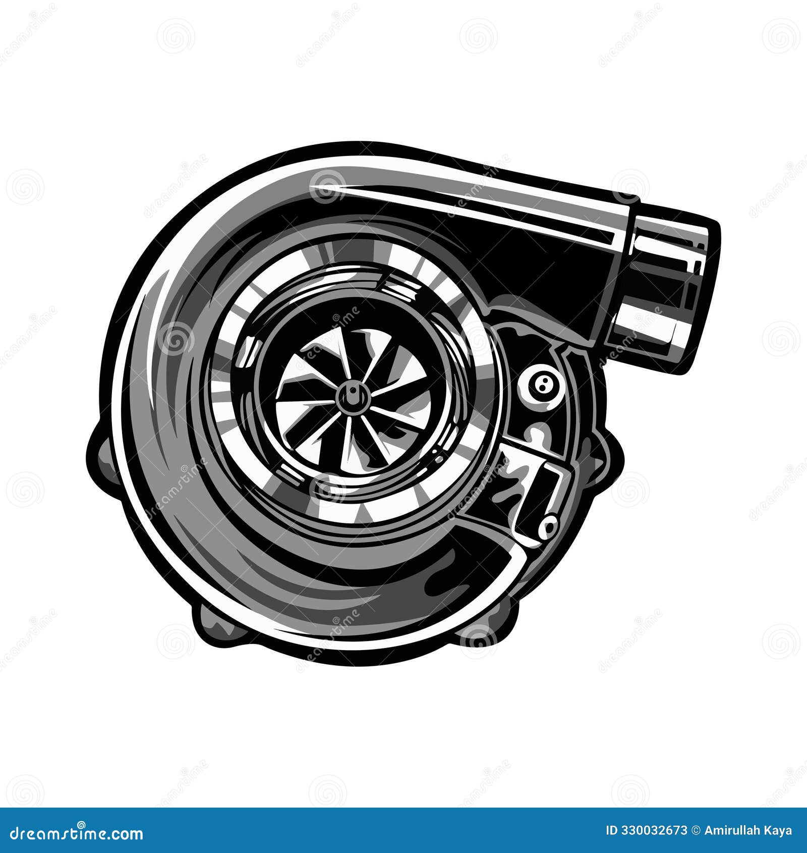 Turbo Jet Engine Aircraft. Vector Line Illustration. | CartoonDealer ...