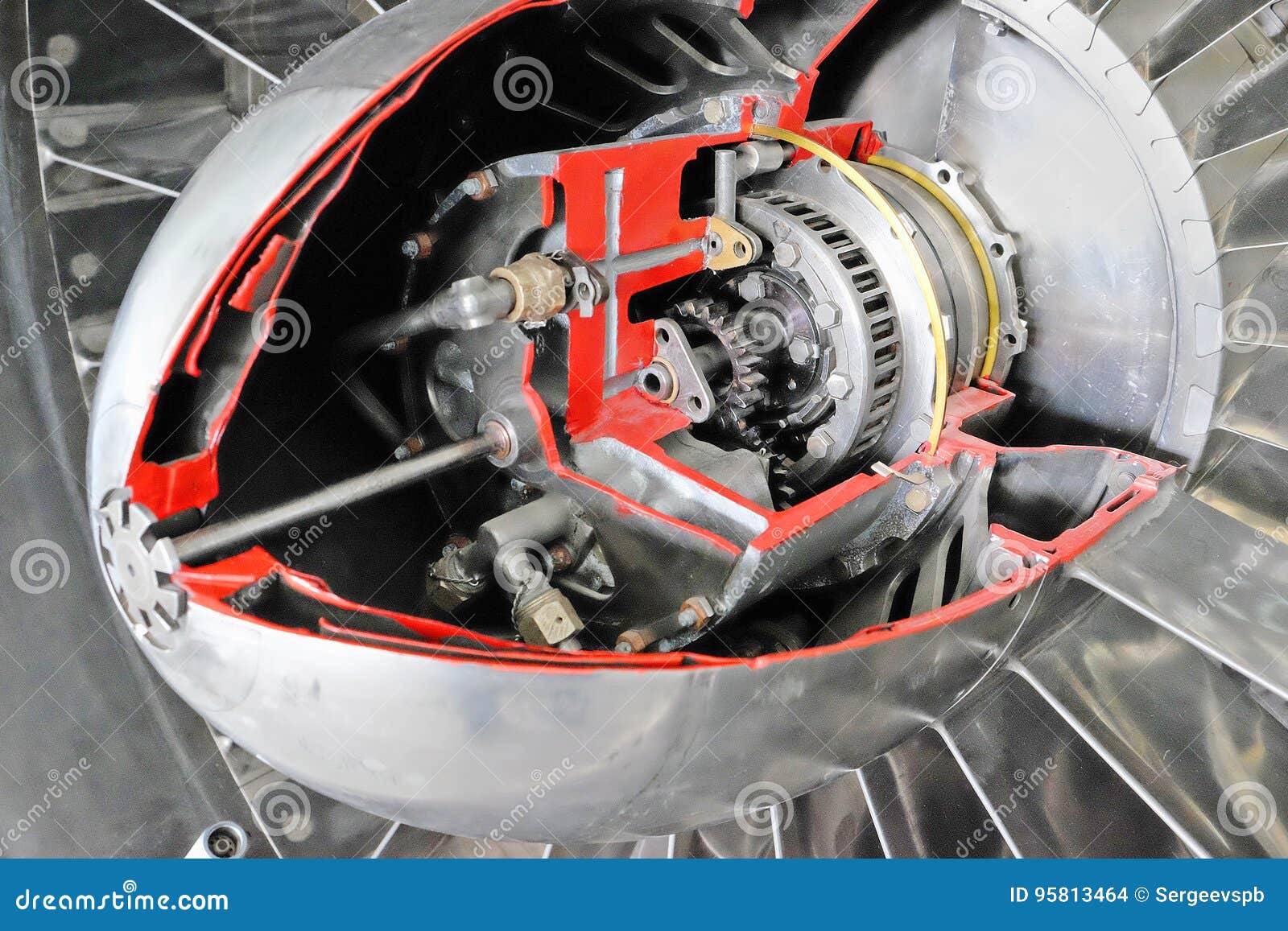 Turbo jet engine cutaway stock photo. Image of engineer - 95813464