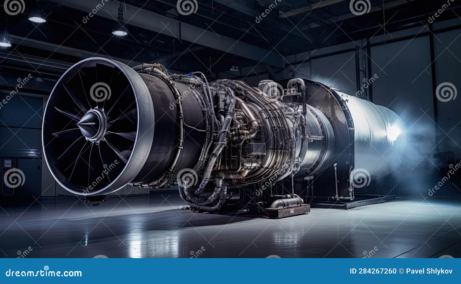 Turbo-jet Engine of the Plane, Close Up Stock Illustration ...