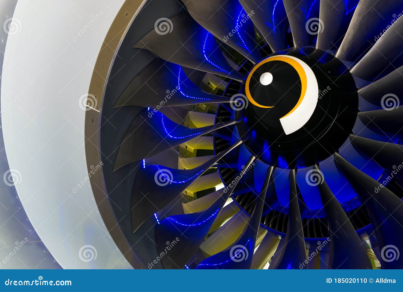 Turbo-jet Engine of the Plane on Close Up Stock Photo - Image of ...