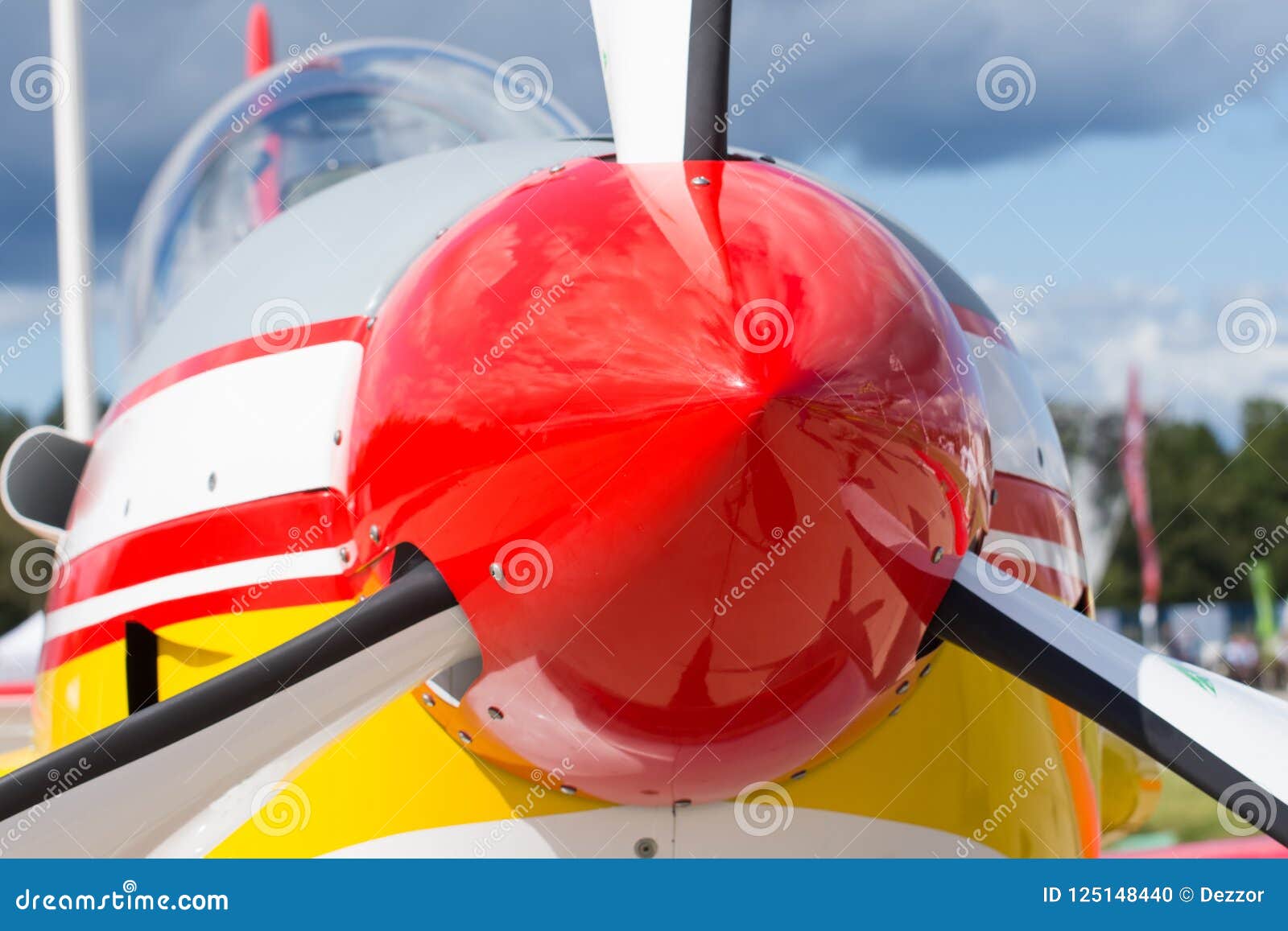 Turbo-jet Engine Red of a Close-up of a Light-engine Aircraft. Stock ...