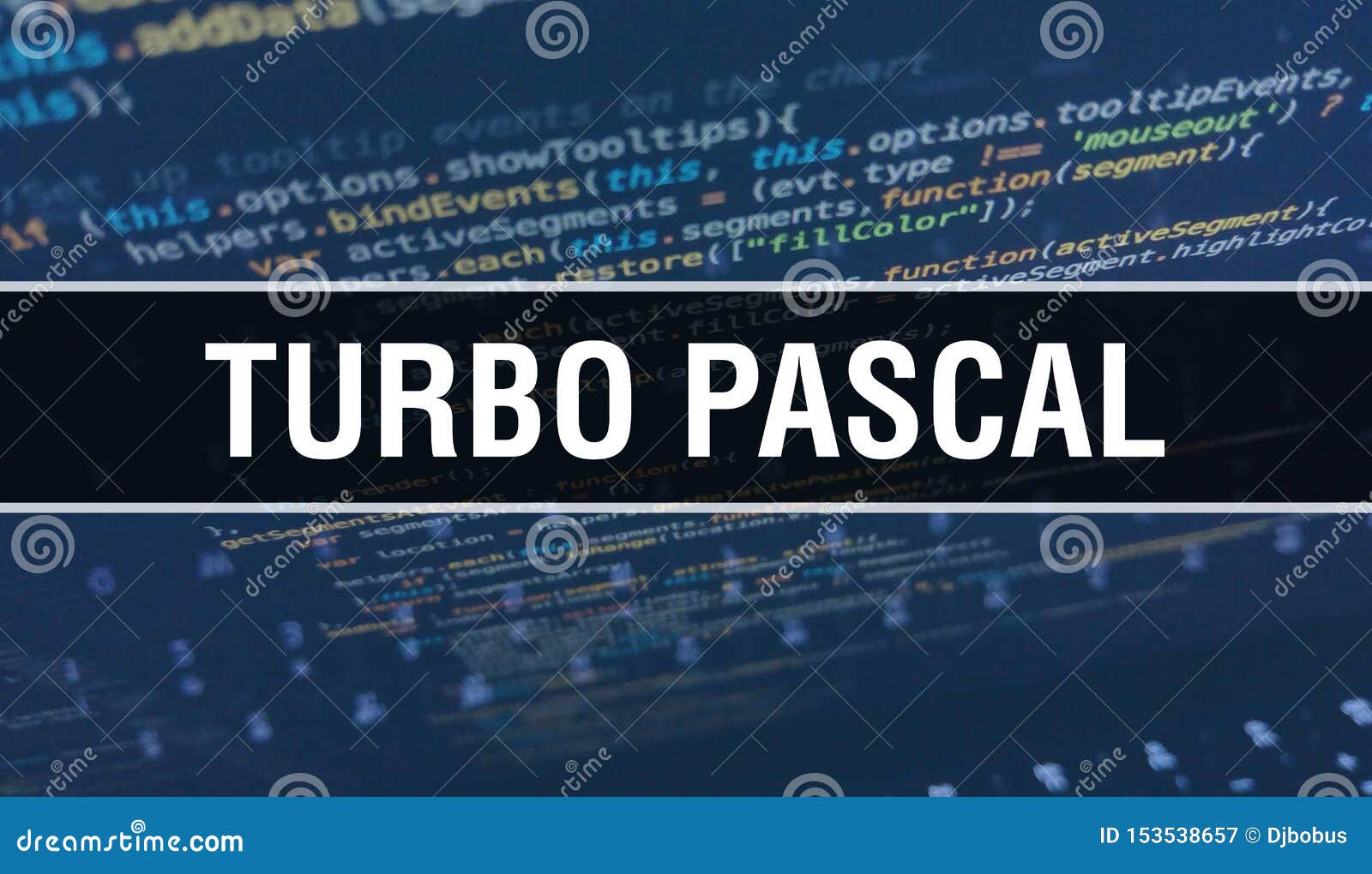 Turbo Pascal With Digital Java Code Text Turbo Pascal And Computer Software Coding Vector