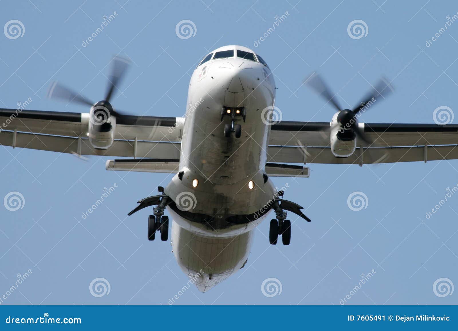 Turbo-prop airplane stock image. Image of aviation, commercial - 7605491