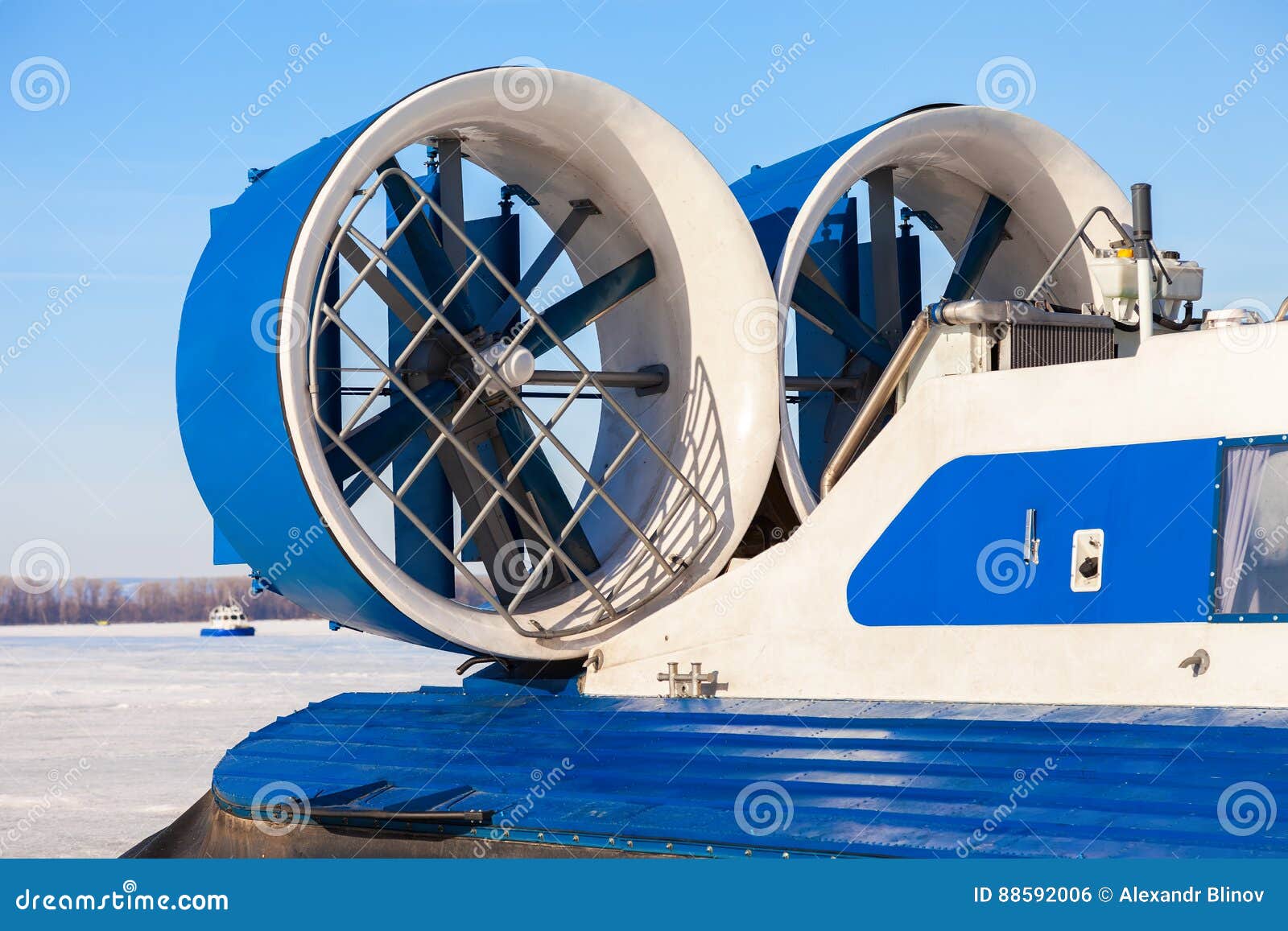 Turbo-prop Engine of a Naval Hovercraft on the Ice Stock Photo - Image ...