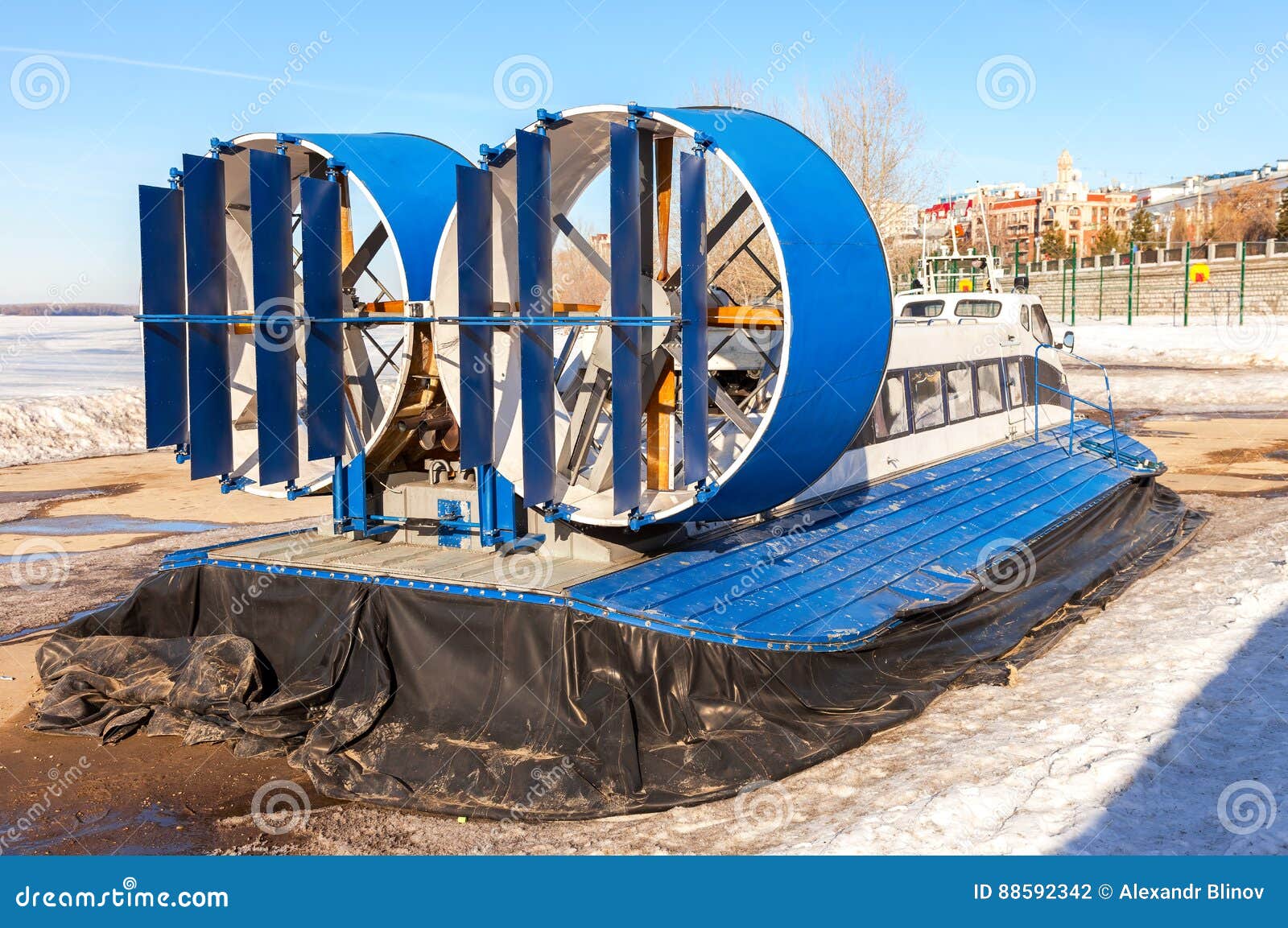 Turbo-prop Engine of a Naval Hovercraft on the Ice Stock Photo - Image ...