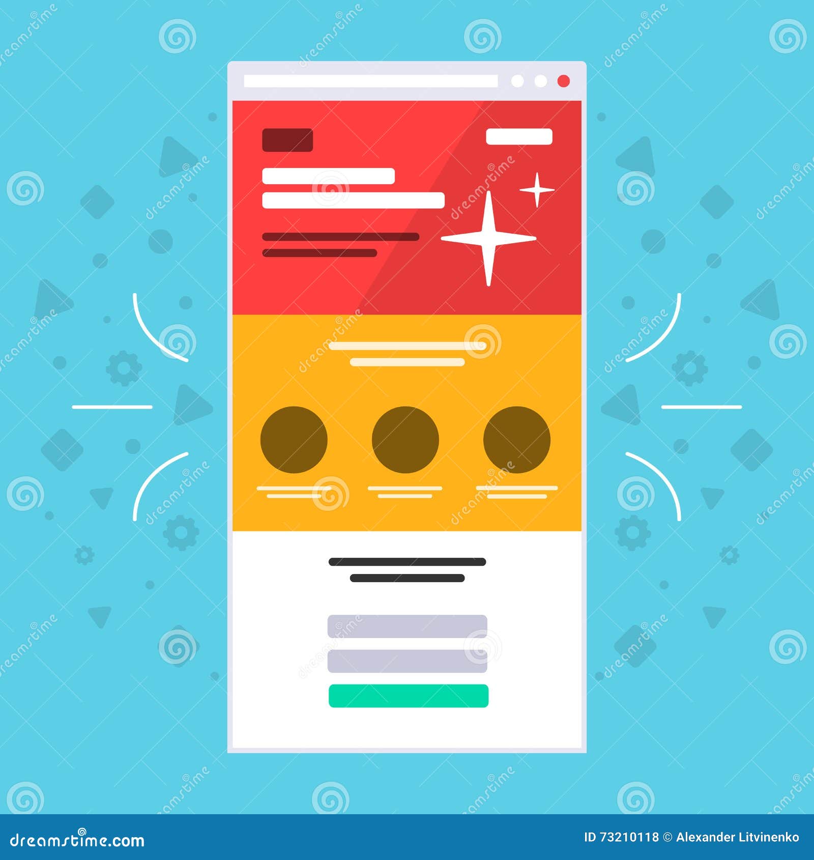 Web Browser Flat Template Vector Illustration | CartoonDealer.com #42175674