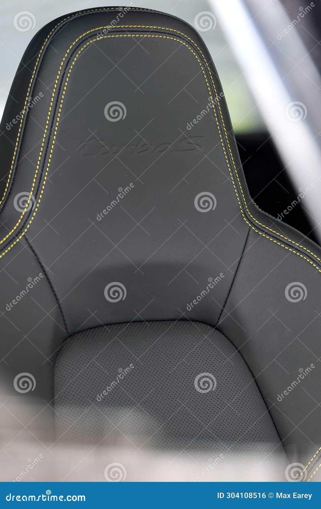 911 Turbo S Embossed Leather Seat Logo Editorial Photo - Image of ...
