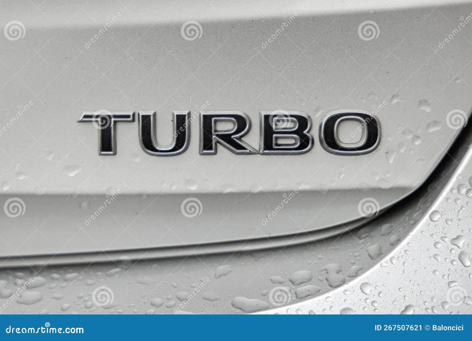 Turbo Sign Wet stock image. Image of engine, automotive - 267507621