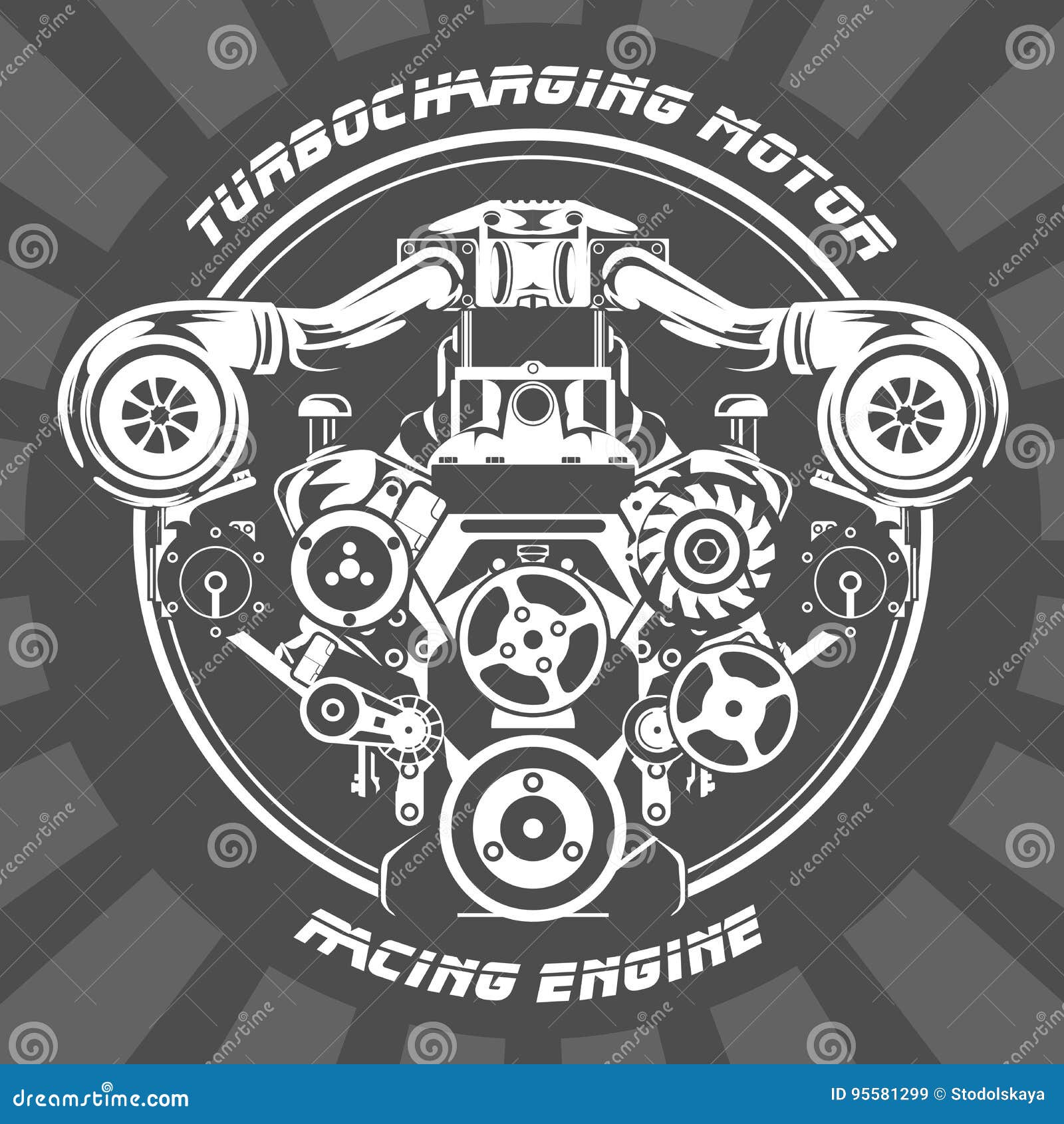 Motor. Emblem Template With Winged Electric Spark Plug. Design Element ...