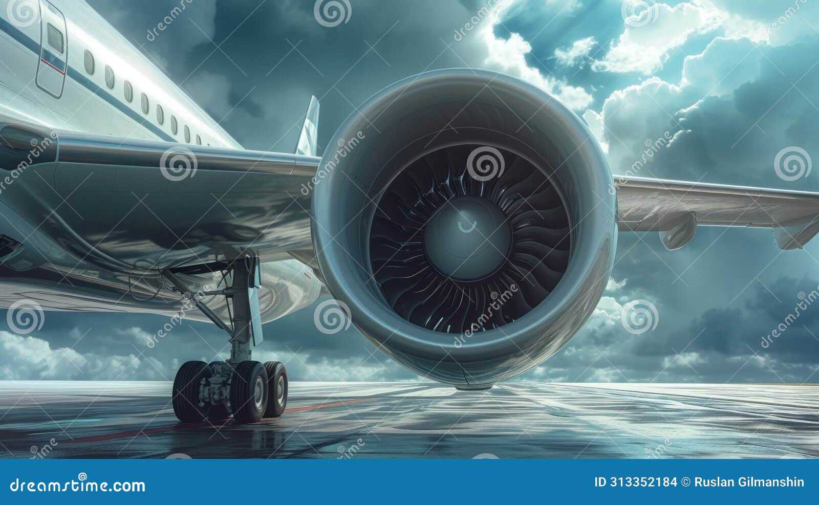 A Turbofan Engine of a Passenger Aircraft Stock Photo - Image of turbo ...