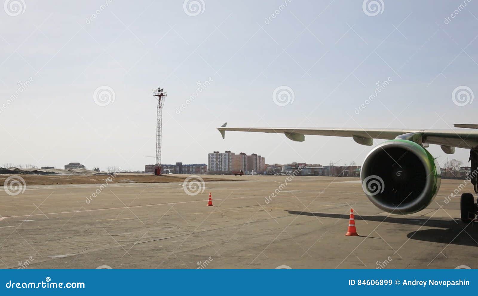 Turbojet 4-bladed Engine of Russian Passenger Aircraft. Stock Video ...