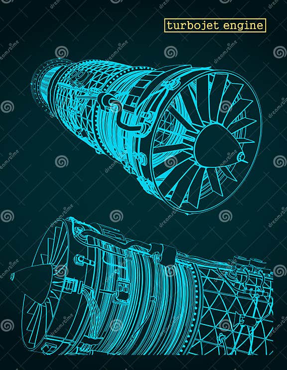 Turbojet engine stock vector. Illustration of turbine - 316678592